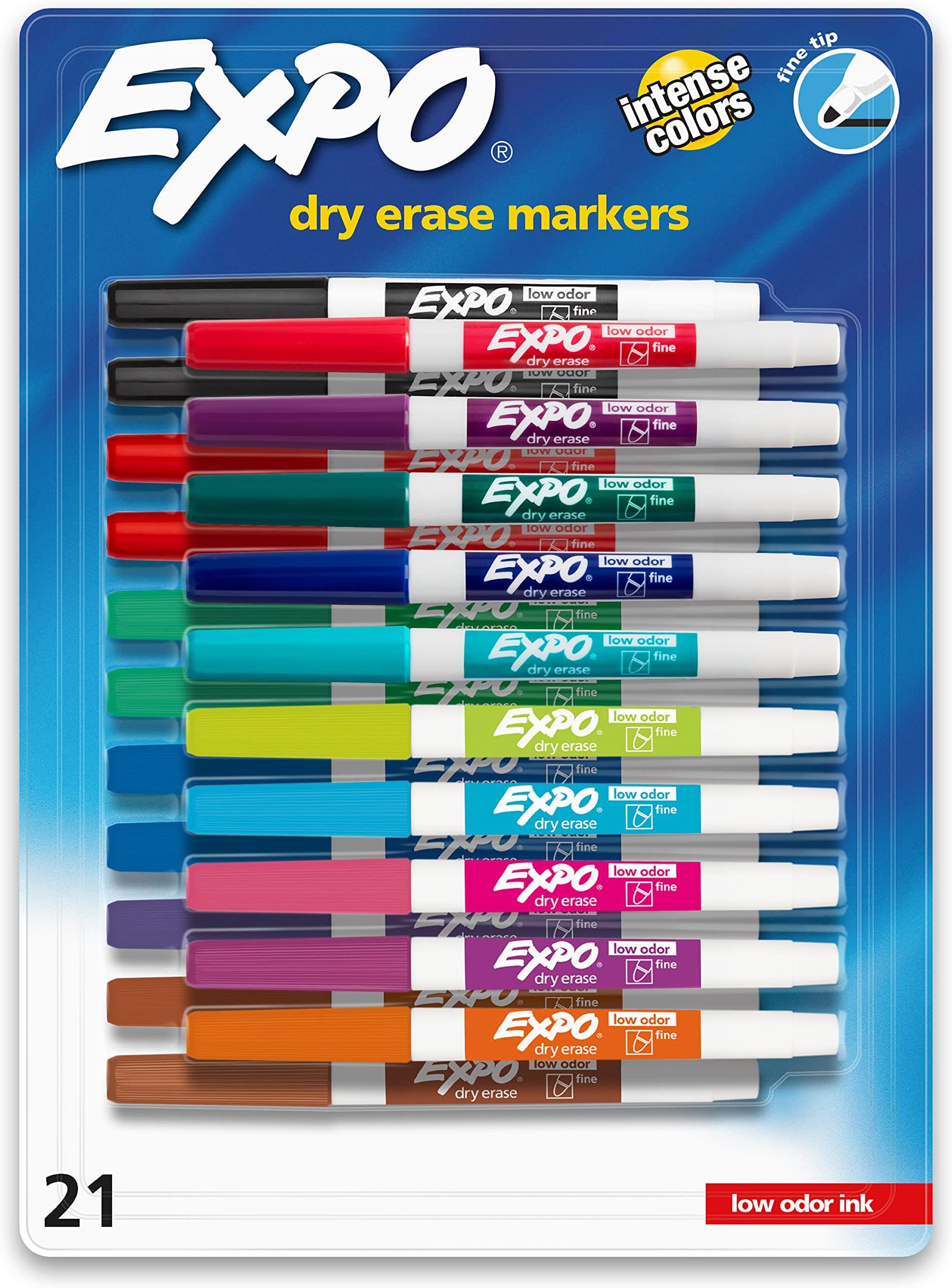 Amazon.com : EXPO Magnetic Dry Erase Markers with Eraser, Fine Tip, Low ...