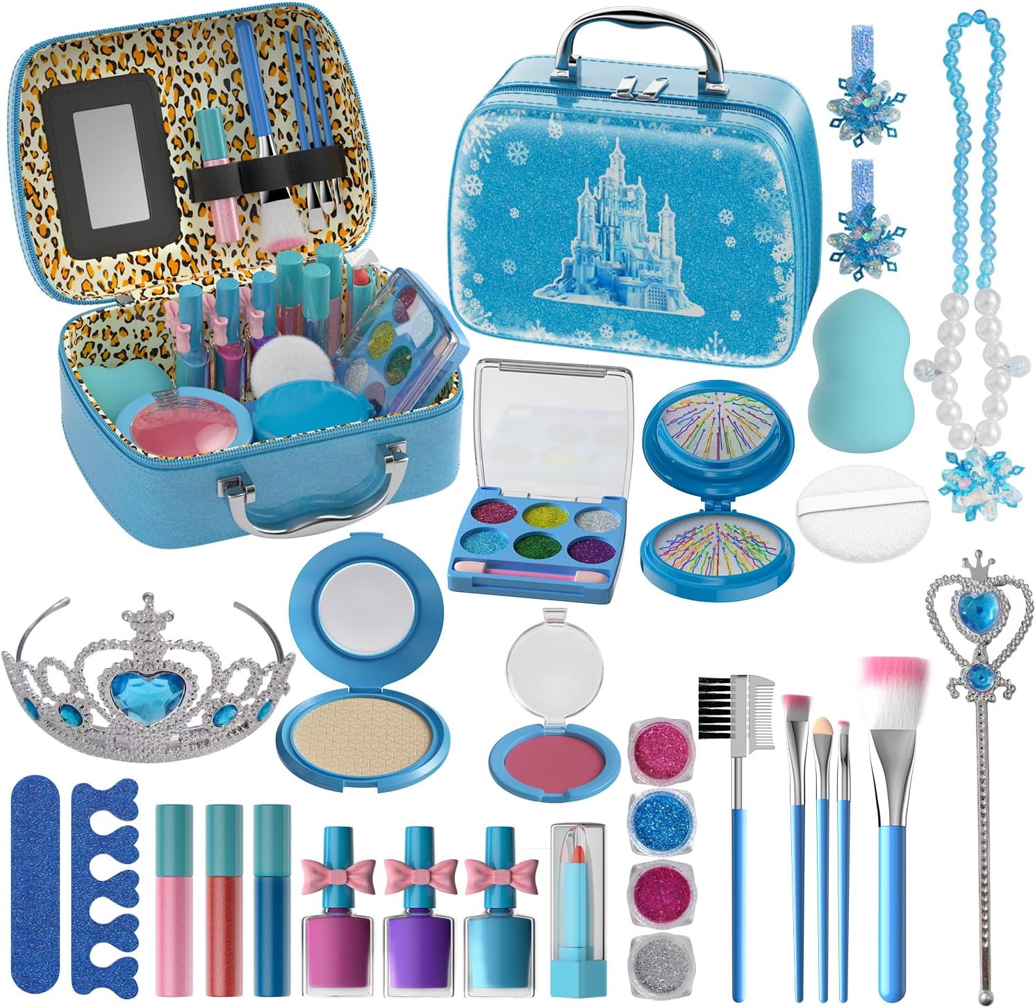 ARIHEL Girls Makeup Kit for Kids, Washable Frozen Real Kids Makeup Toys ...