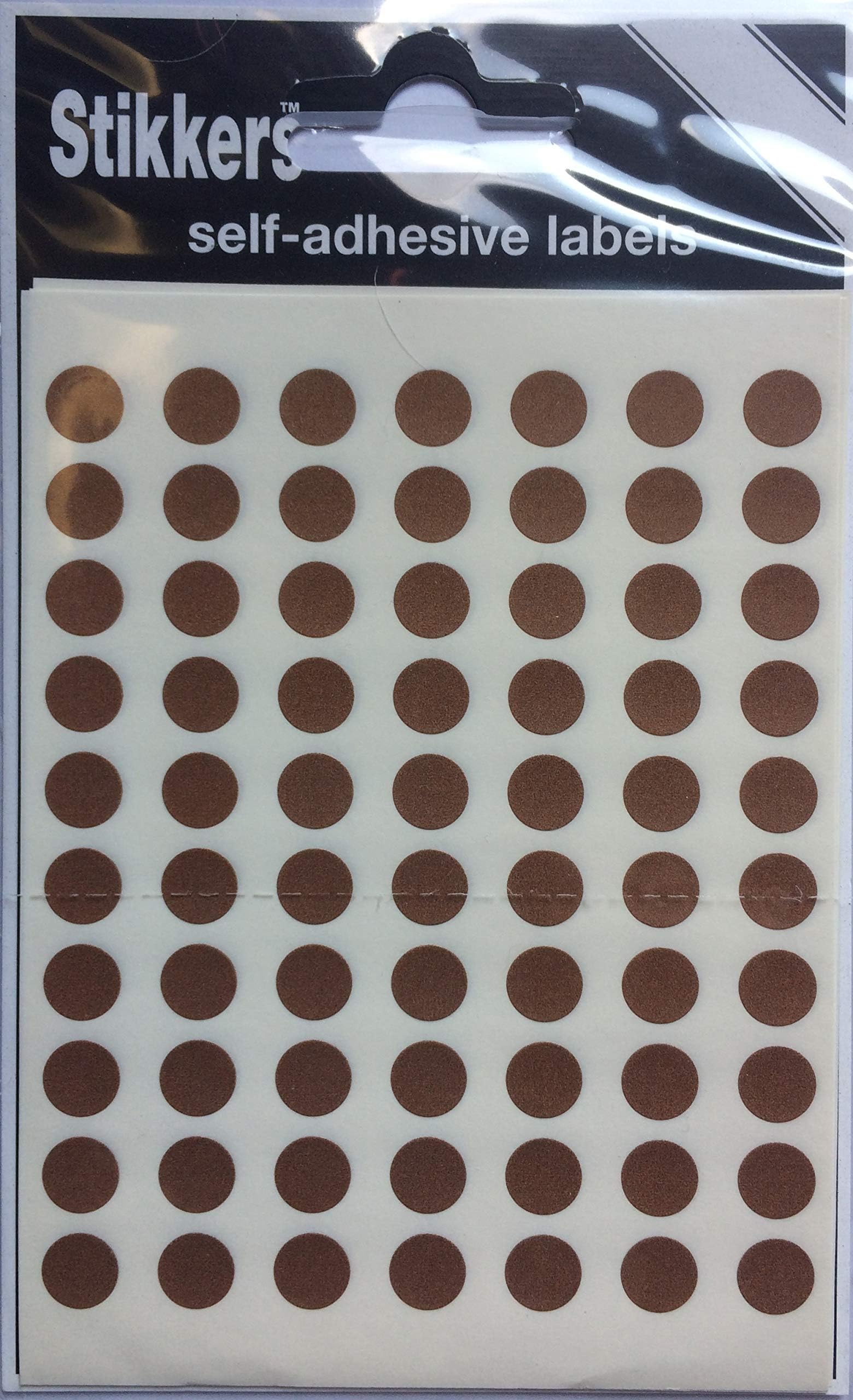 490 Brown 8mm Sticky Coloured Dots Easy Peel Self Adhesive Colour ...