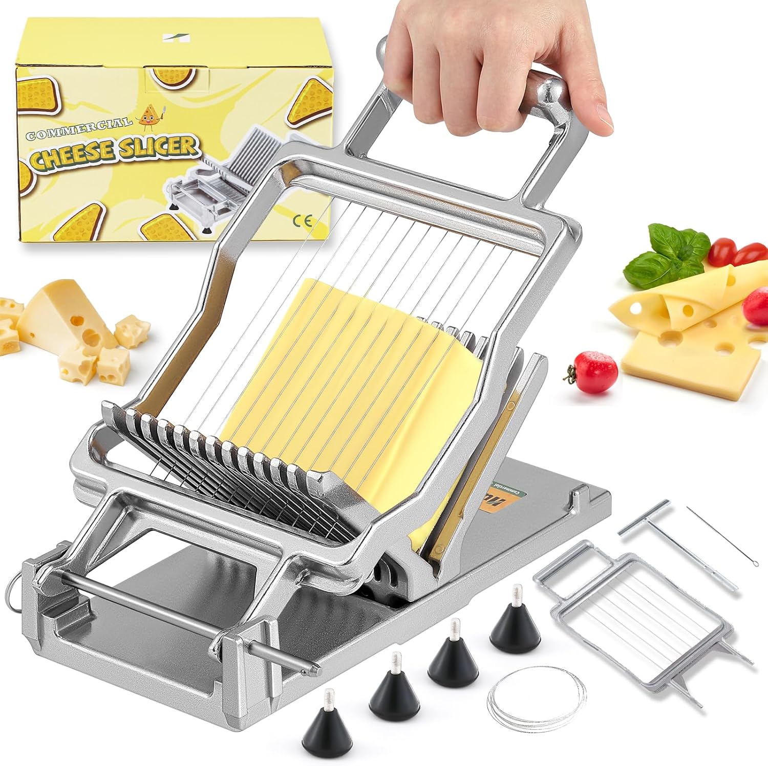 Huanyu Commercial Cheese Slicer 1cm&2cm Stainless Steel Wire Cheese ...