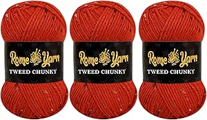 Amazon.com: Rome Yarn Tweed Chunky Yarn | #4 Medium Worsted | Aran ...