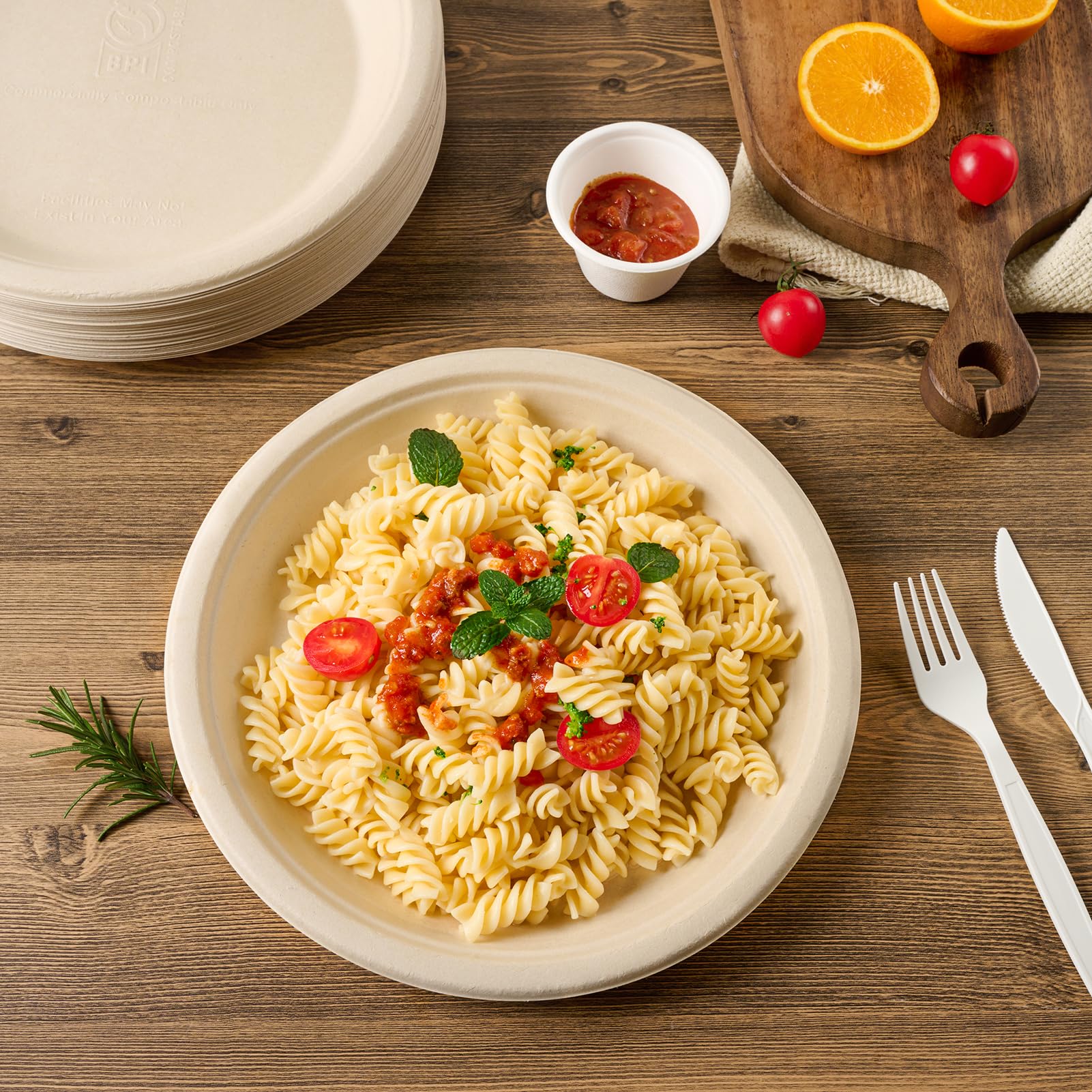 Snapklik.com : ECOLipak 125 Pack Paper Plates 10 Inch Deep Dish 100% ...