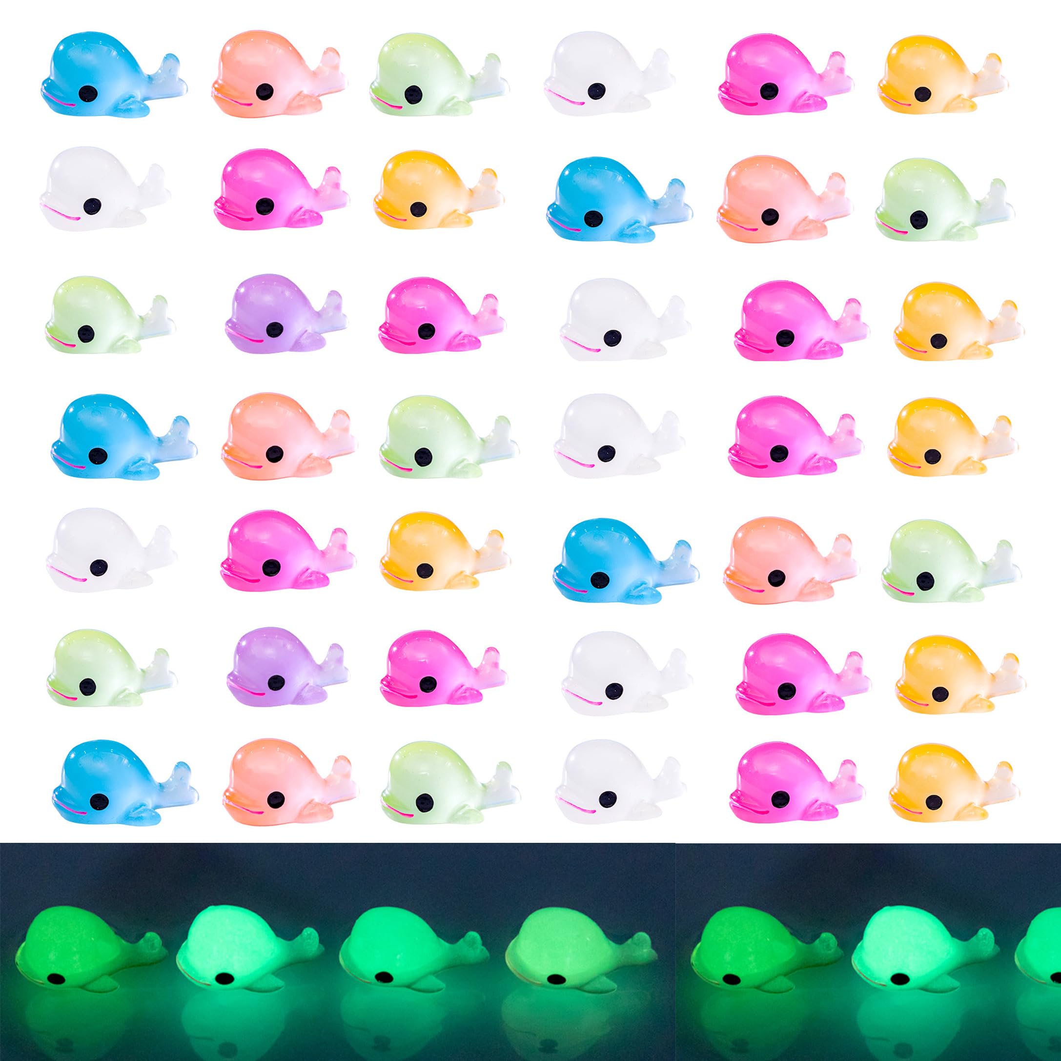 Amazon.com: titihuirie 100 Pcs Luminous Mini Dolphin Figurines Dolphin ...