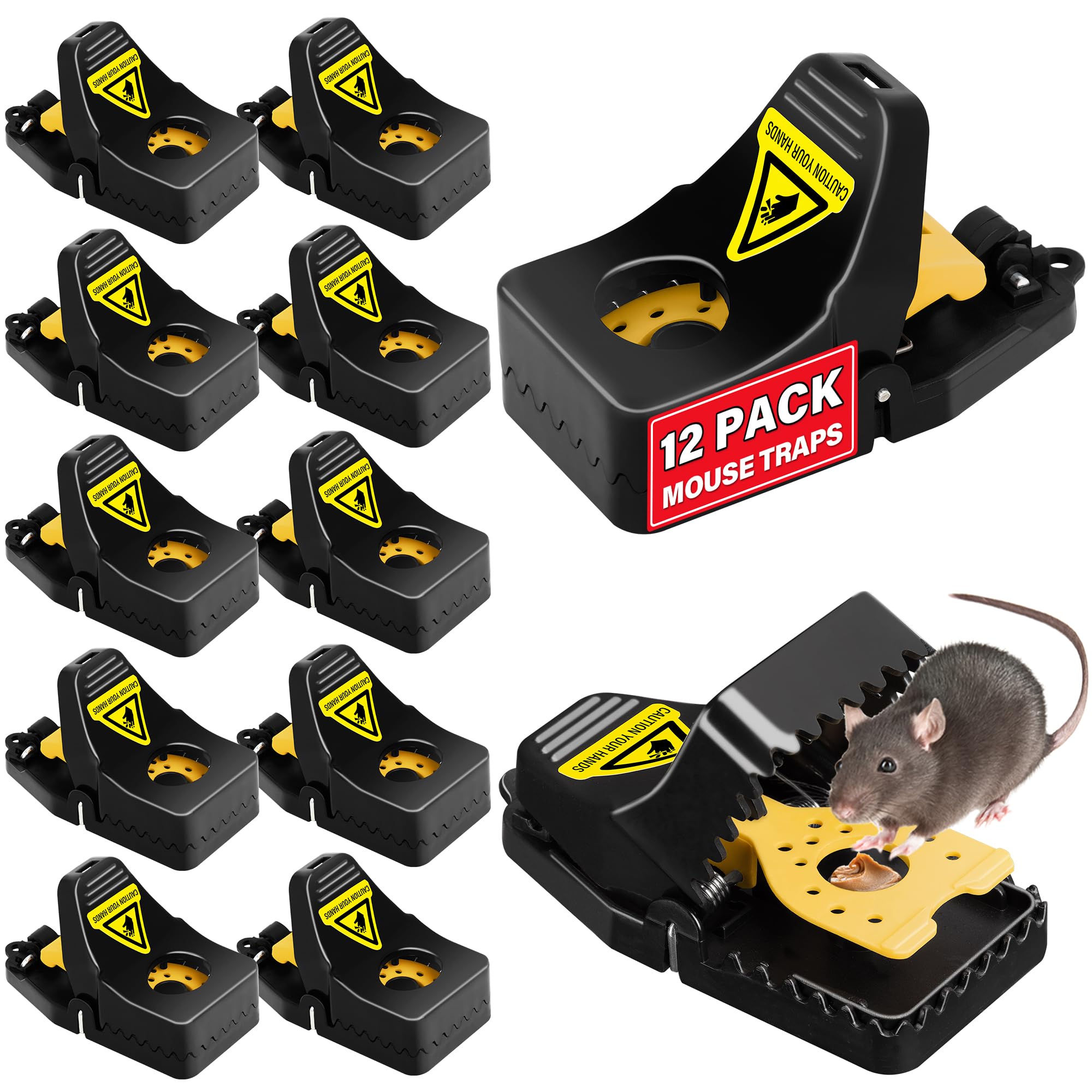 Amazon.com : LULUCATCH Mouse Traps 12 Pack, Reusable Mice Traps for ...
