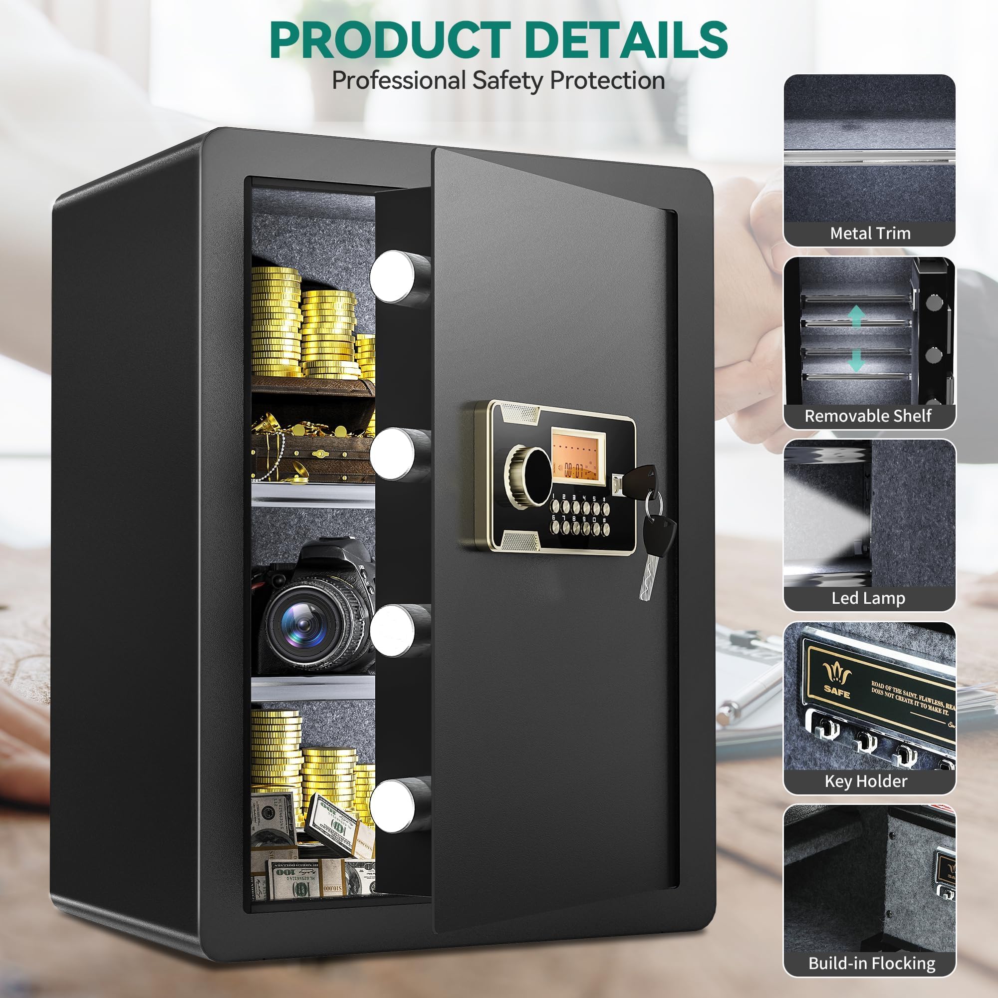 Snapklik.com : YITAHOME Large Safe For Home Use - Fireproof Document ...