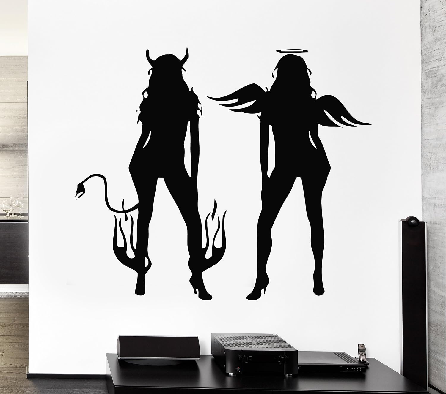 Amazon.com: Wall Stickers Vinyl Decal Hot Sexy Woman Angel and Devil ...