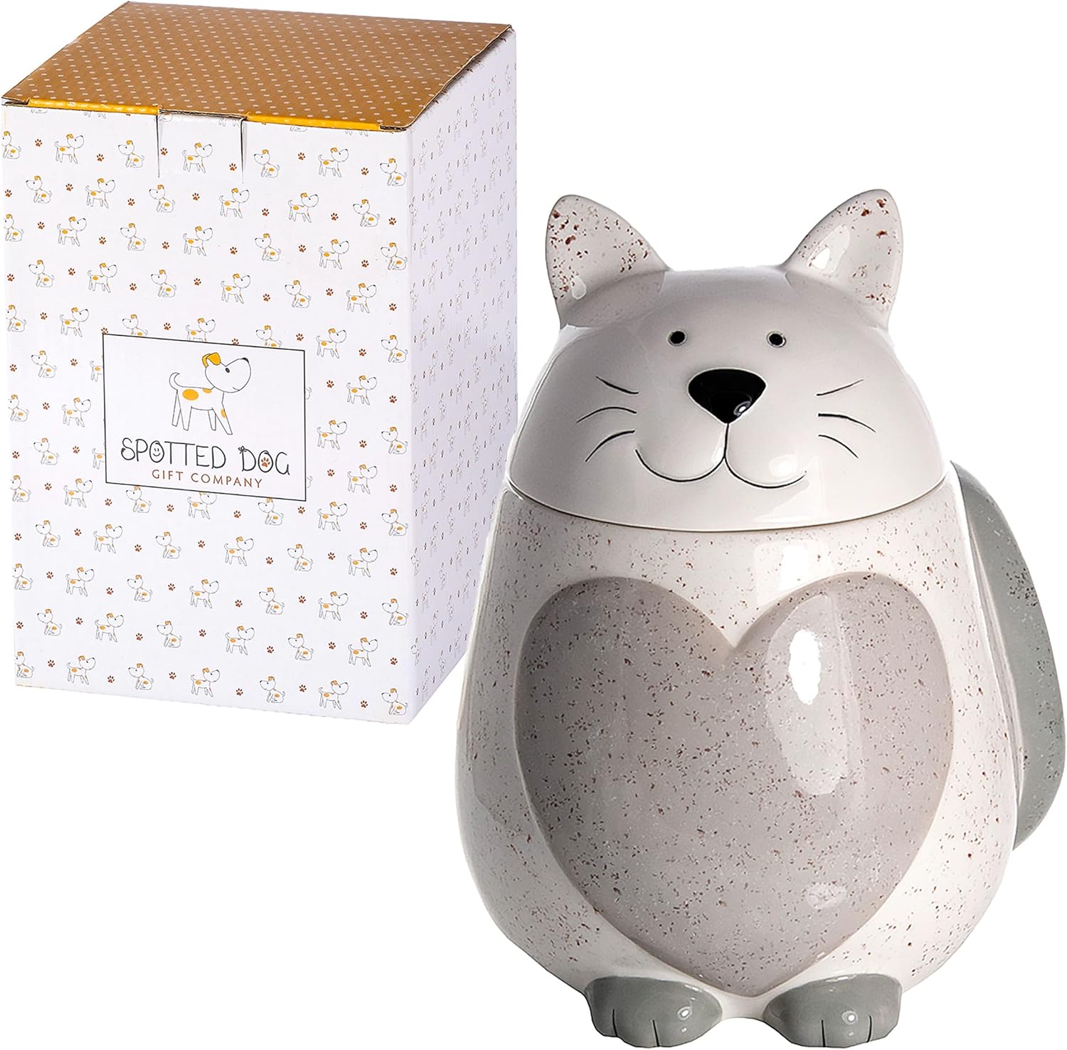 SPOTTED DOG GIFT COMPANY Cat Cookie Jar with Lid, Ceramic Kitchen ...