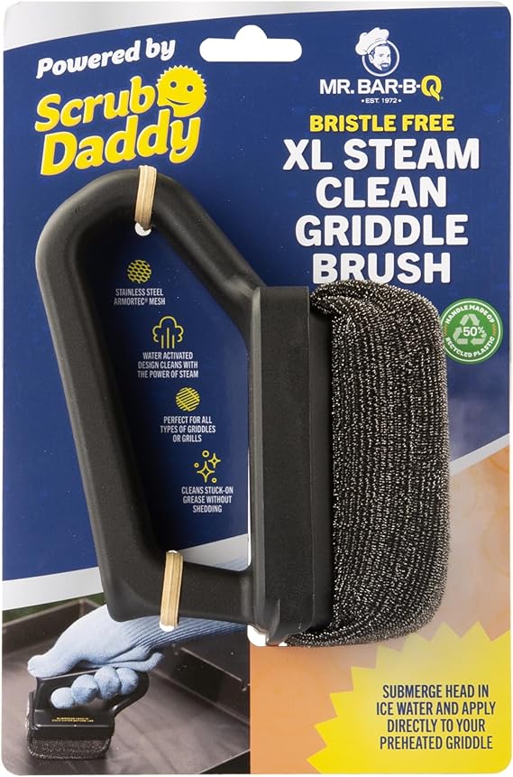 Amazon.com: Mr. Bar-B-Q Bristle Free XL Steam Clean Griddle/Grill Brush Powered by Scrub Daddy ...