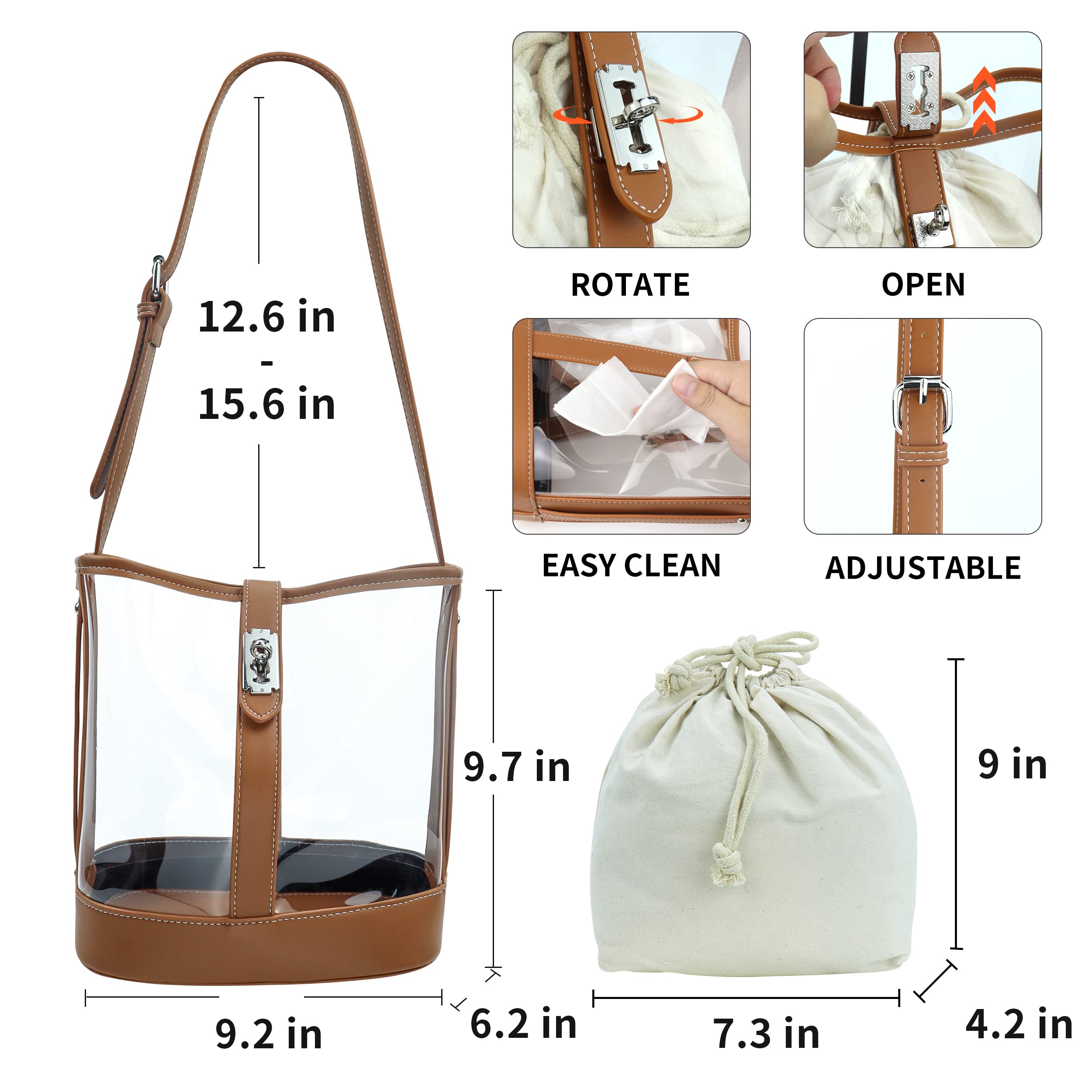 Whale Power Clear Bag Stadium Approved for Women Transparent Plastic ...