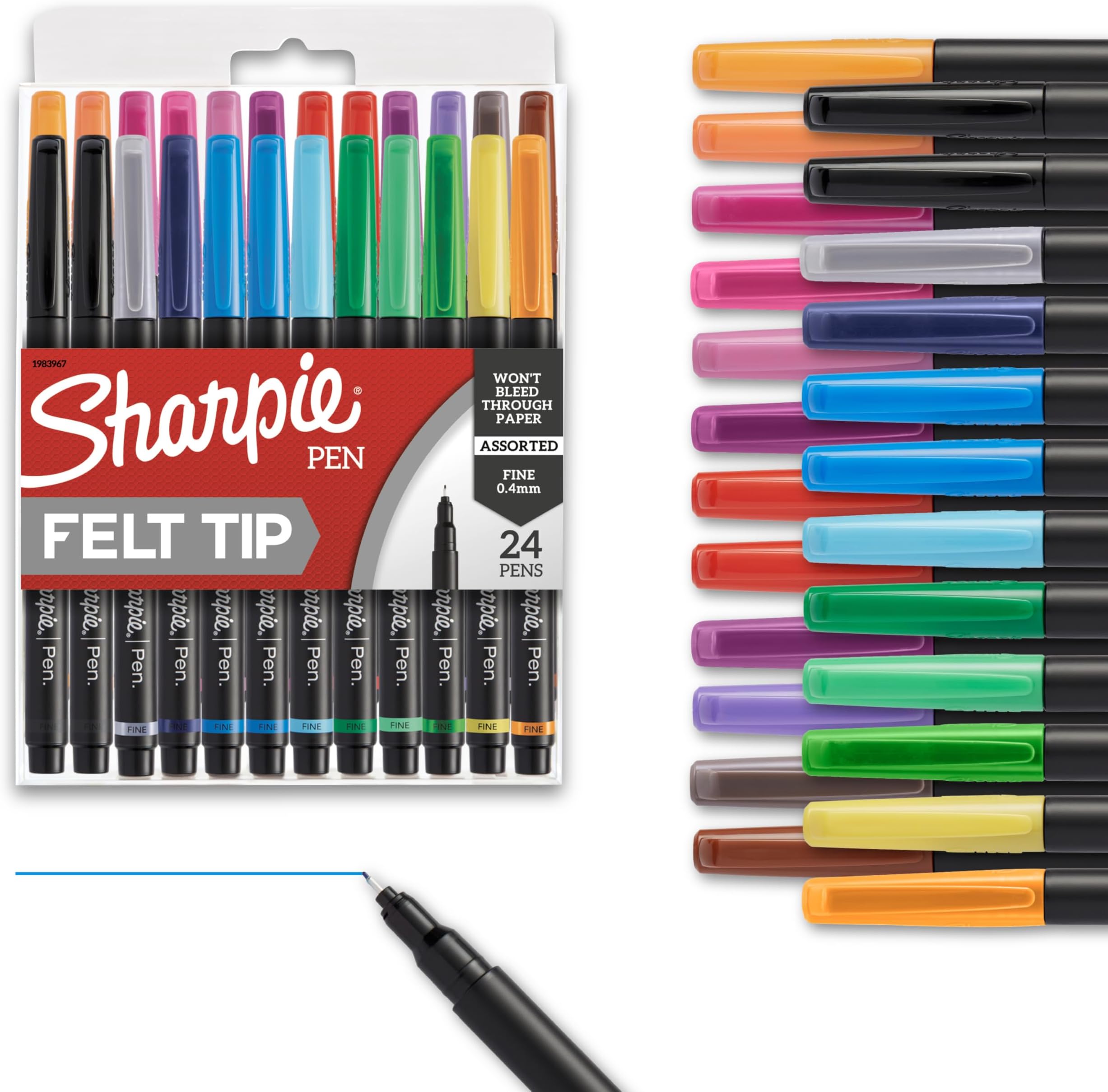 Sharpie Art Pens, Fine Point, Assorted Colors, 24 Count (1983967 ...