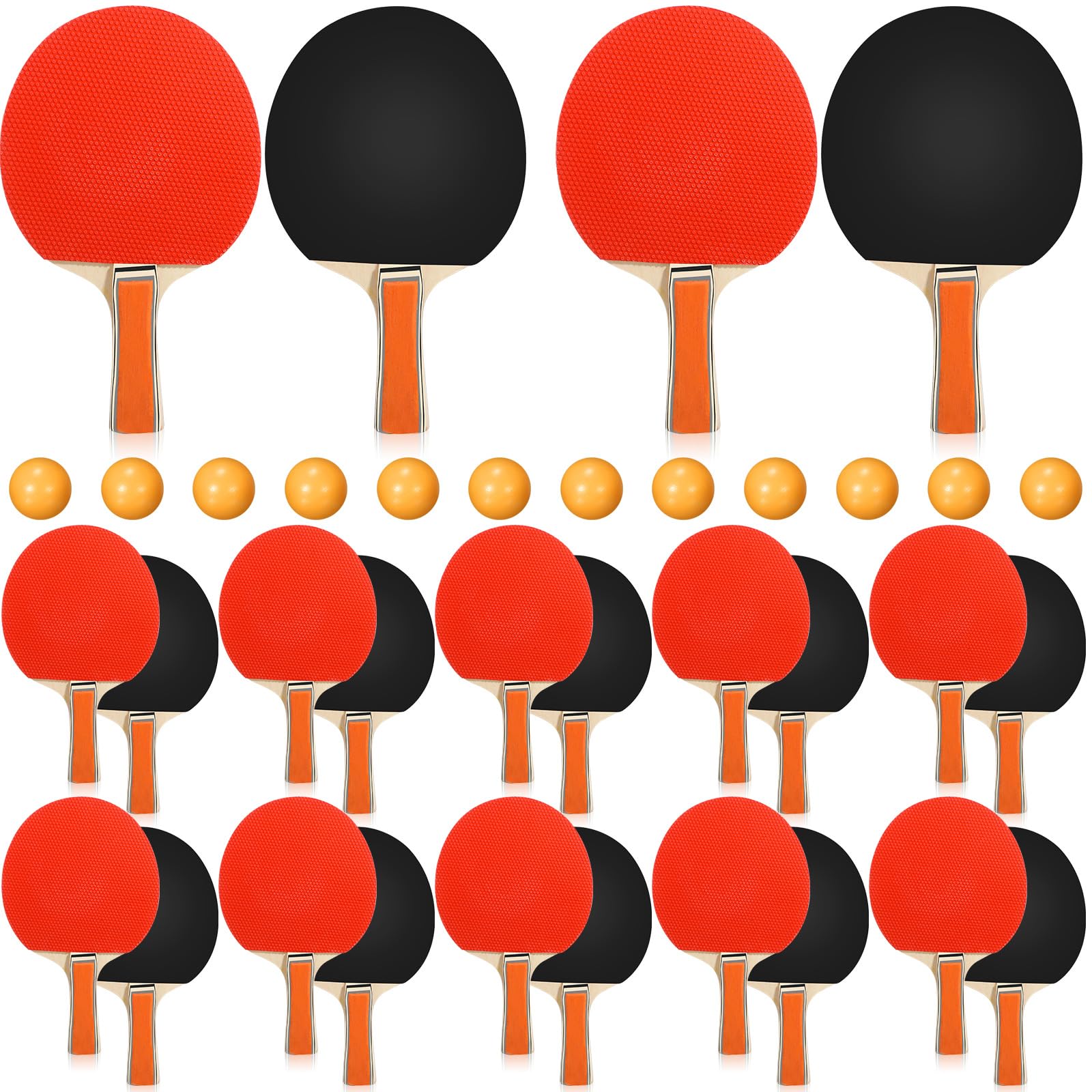 Hungdao 24 Pieces Table Tennis Paddles Bulk Table Tennis Rackets Table ...