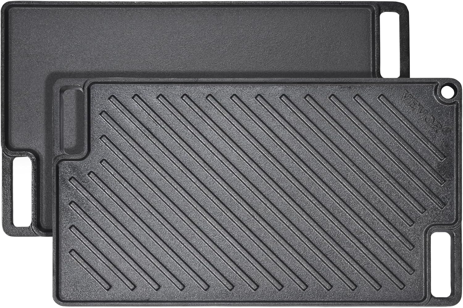Amazon.com: VEVOR Reversible Grill/Griddle, 17x10'' Pre-Seasoned Cast ...