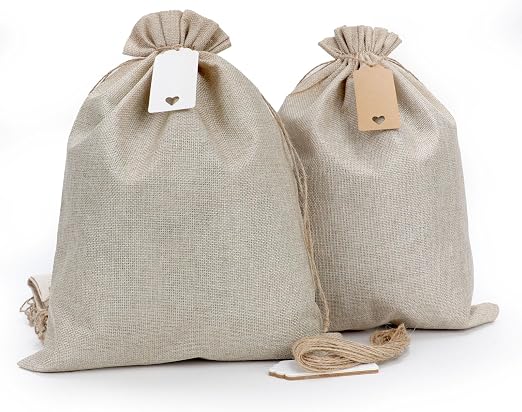 Amazon.com: Tapleap Burlap Bags with Drawstring, 12 x 16 inches (Lot of ...