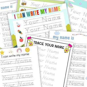 Amazon.com: Personalized Name Writing Practice Cusotm Name Tracing ...