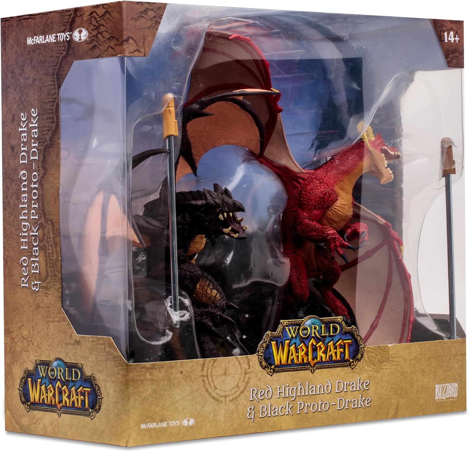 WORLD OF WARCRAFT McFarlane Toys Red Highland Drake and Black Proto ...