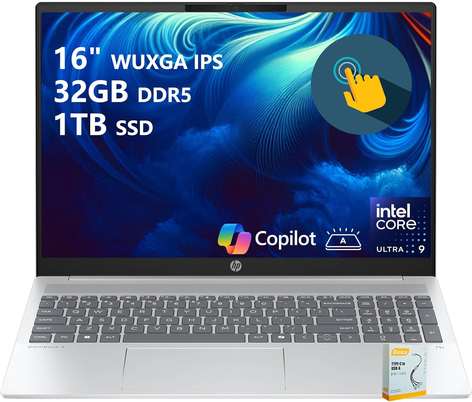 Amazon.com: HP OmniBook 5 AI Laptop | 16" WUXGA IPS Touch | Intel 16 ...
