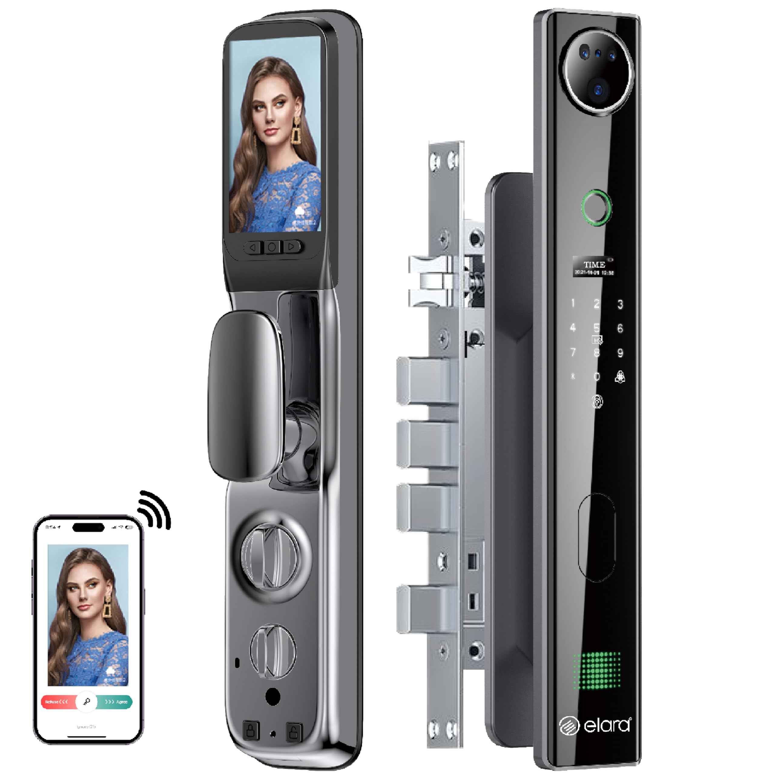 Elara Apex Pro Smart Door Lock, HD Display, Camera, Fingerprint, RFID ...