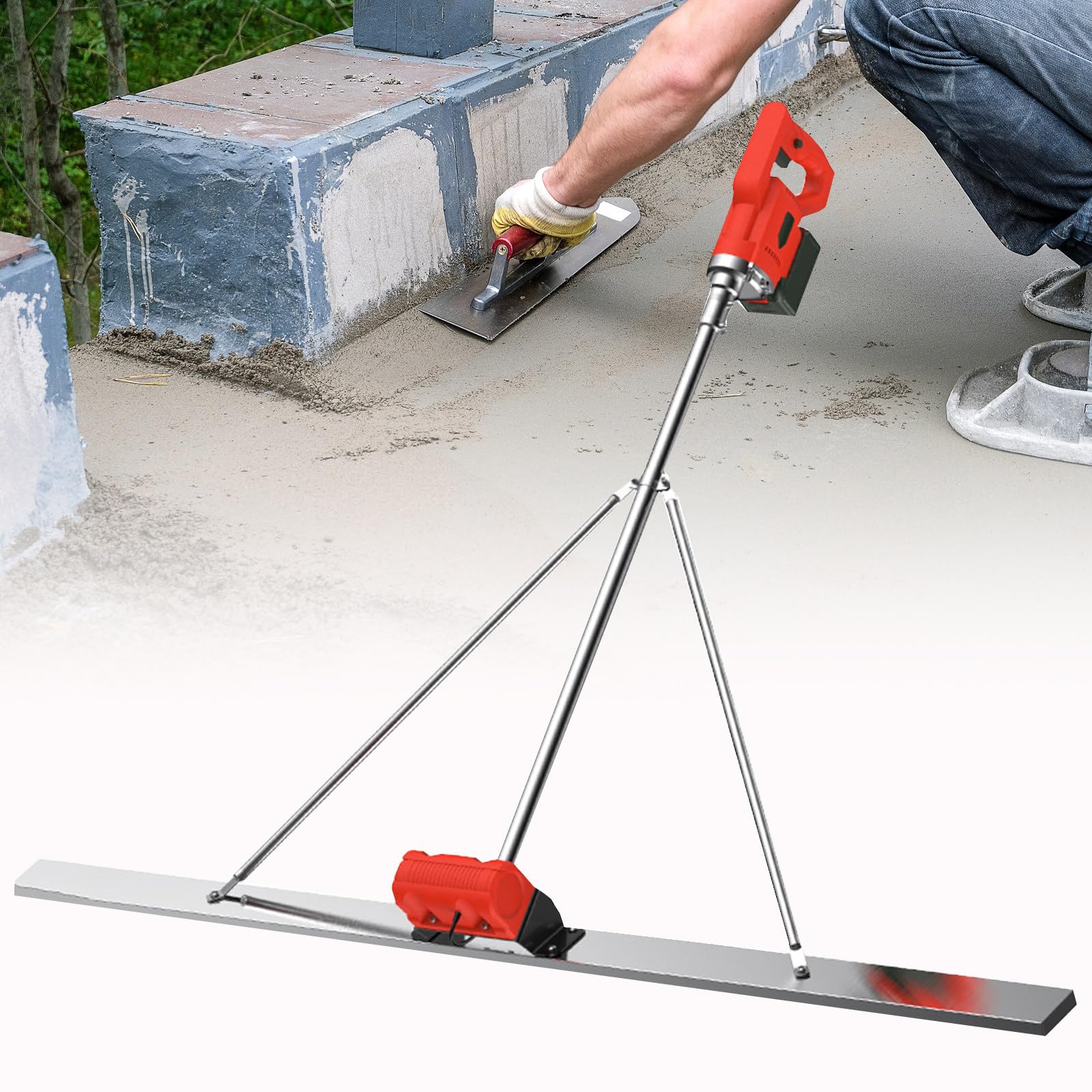 Stainless Steel Extension Rod Screed Cordless Electric Concrete ...