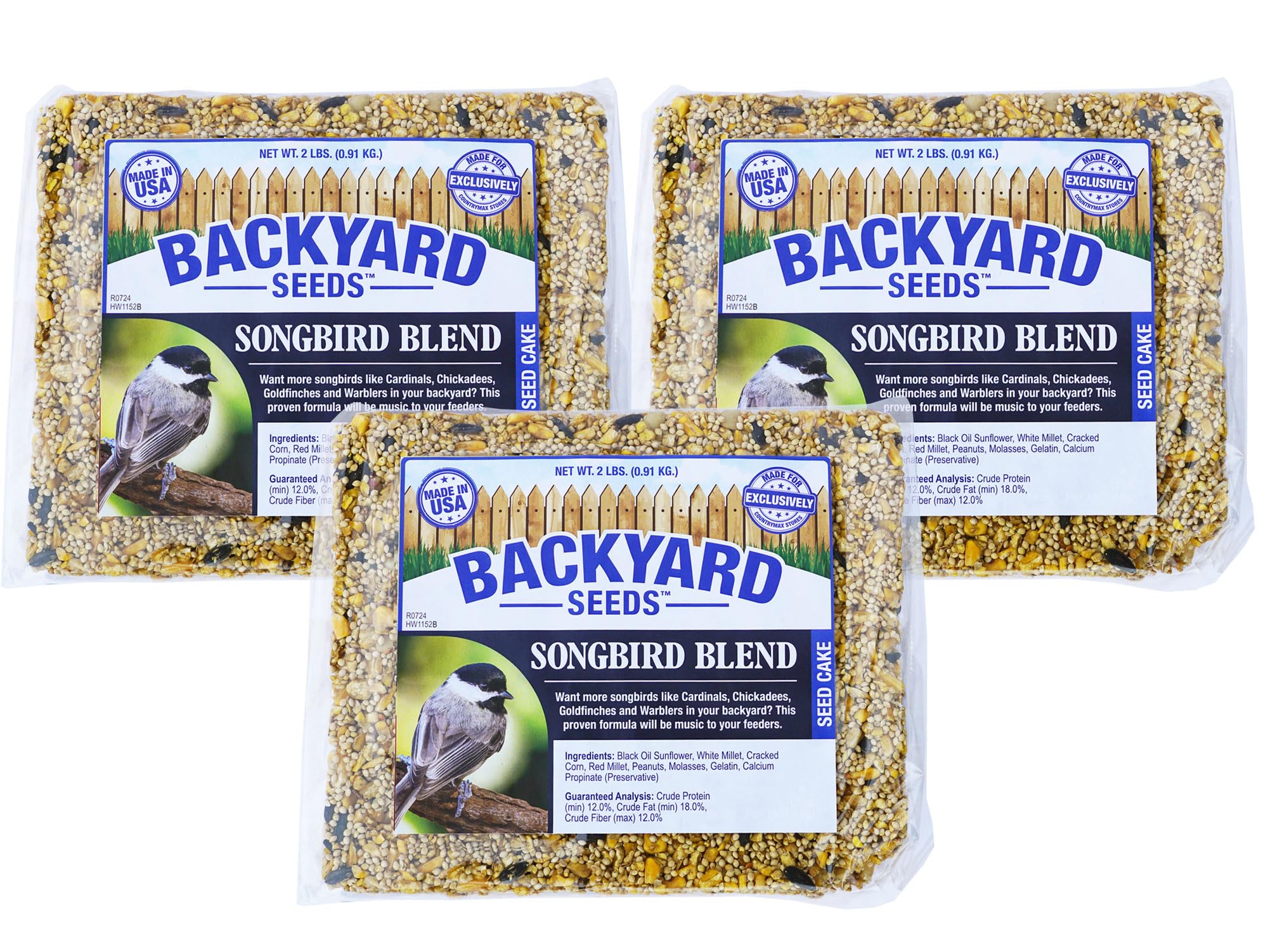 Amazon.com: CountryMax Backyard Seeds Songbird Blend Seed Cake - Wild ...