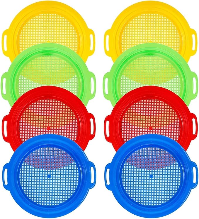 Amazon.com: Slomg 8 Pack Plastic Sand Sifter Sieves, 9.75 x 8.75 in ...