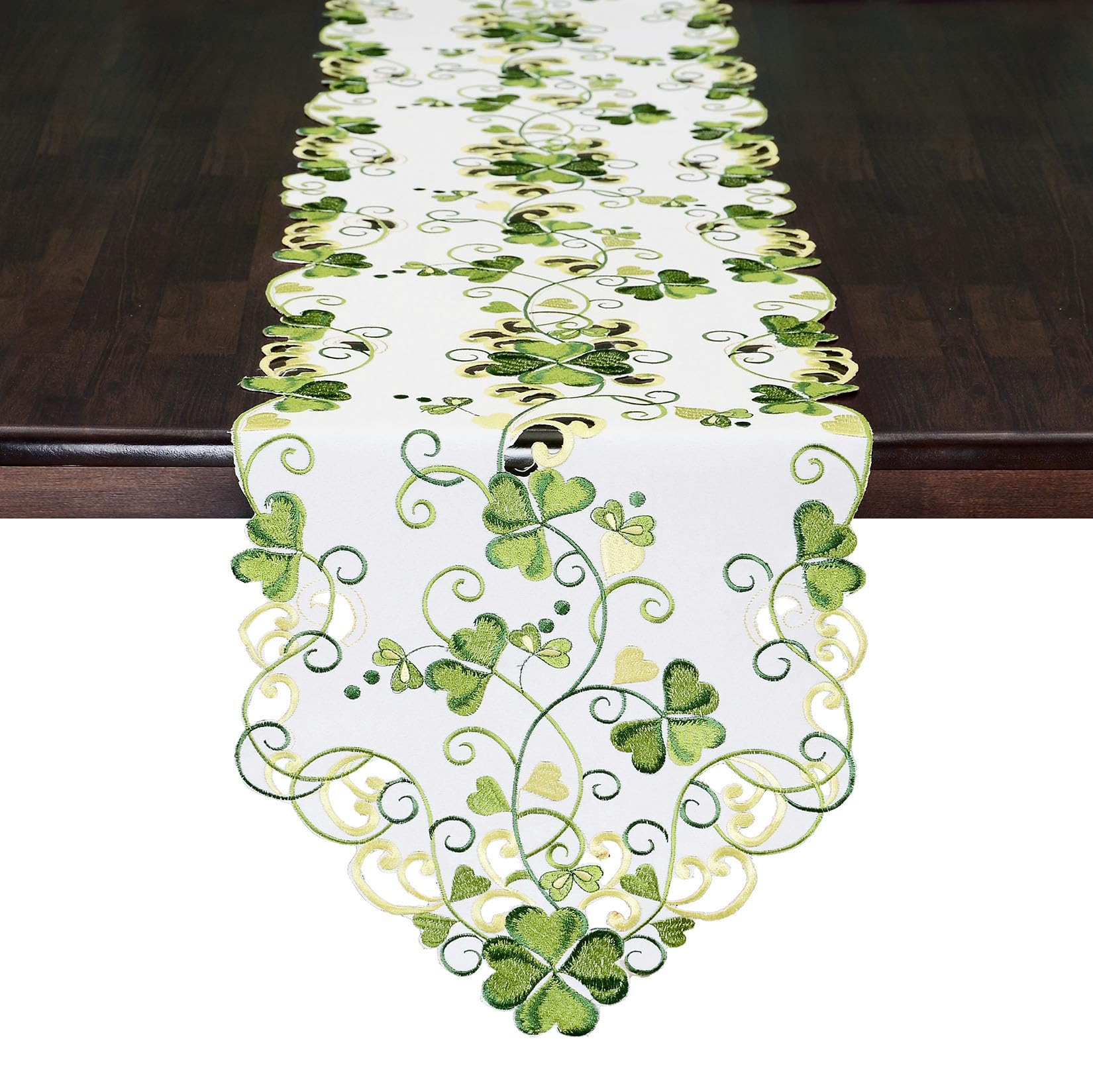 Amazon.com: Grelucgo Embroidered Decorative Shamrock Table Runner for ...