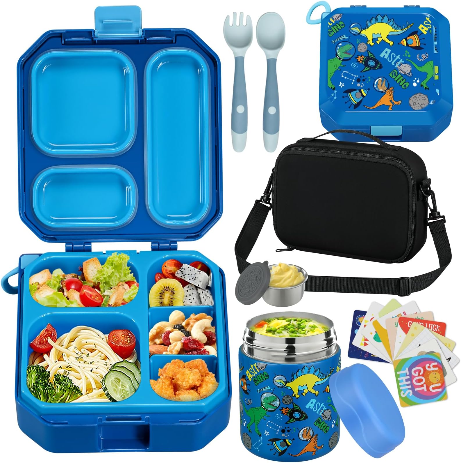 Amazon.com: MAISON HUIS Kids Bento Lunch Box Set With 8oz Soup Thermo ...