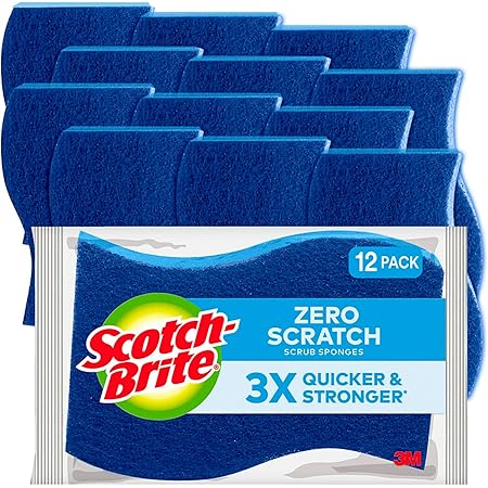 Amazon.com: Scotch-Brite Zero Scratch Non-Scratch Scrub Sponges ...