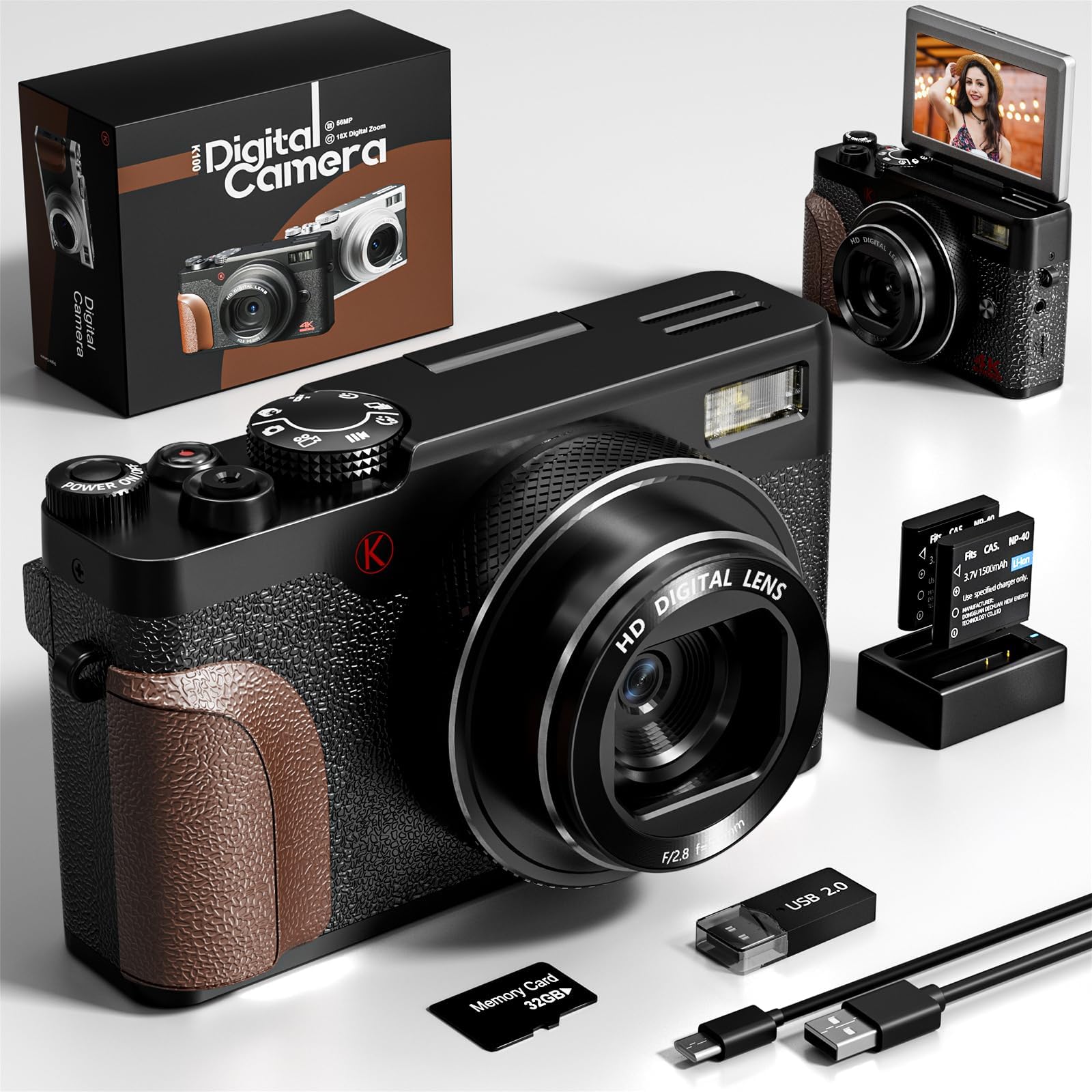 Amazon.com : Digital Camera, Cameras for Photography,56MP&4K Video ...