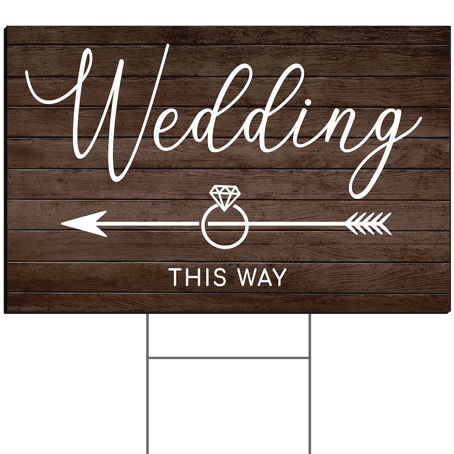 Amazon.com: Wedding This Way Lawn Signs Direction Arrow Lawn Yard Signs ...