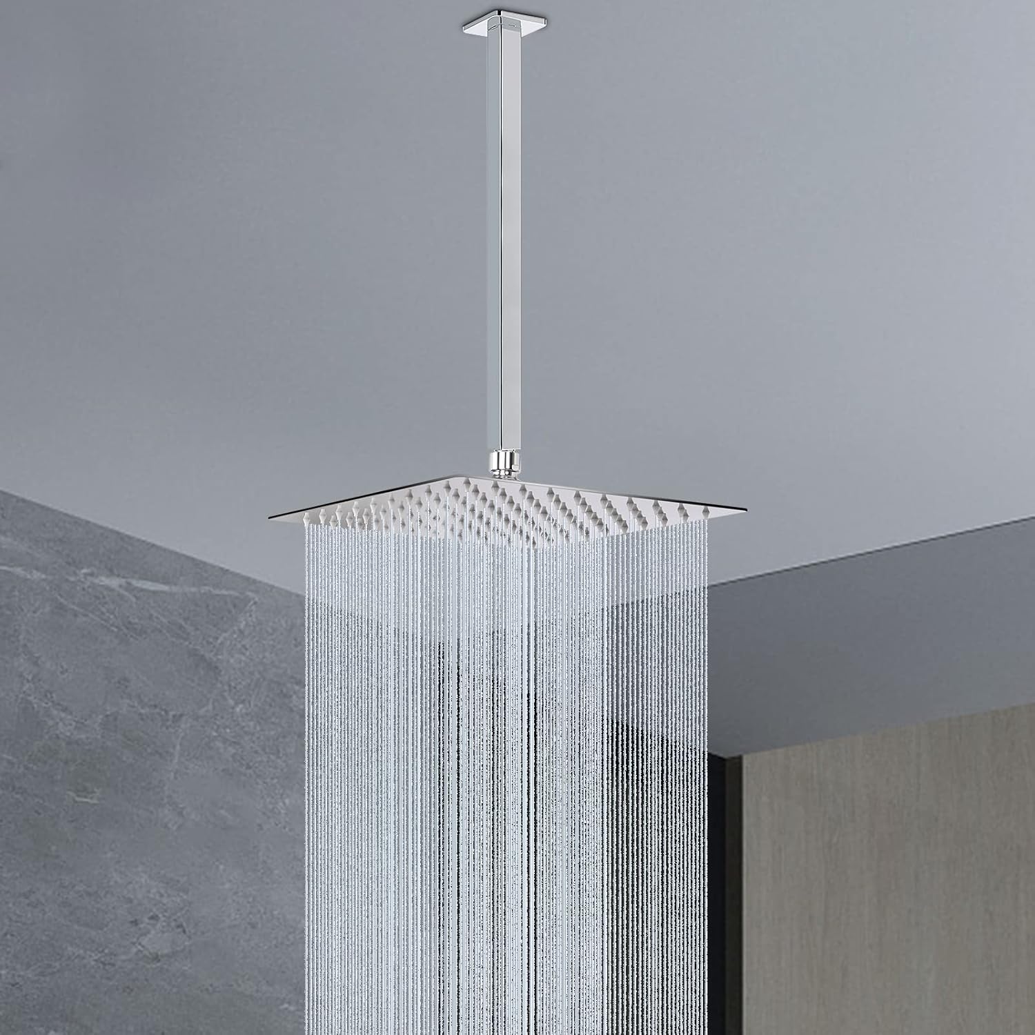 HarJue Brazo de ducha montado en el techo, cabezal de ducha tipo lluvia ...