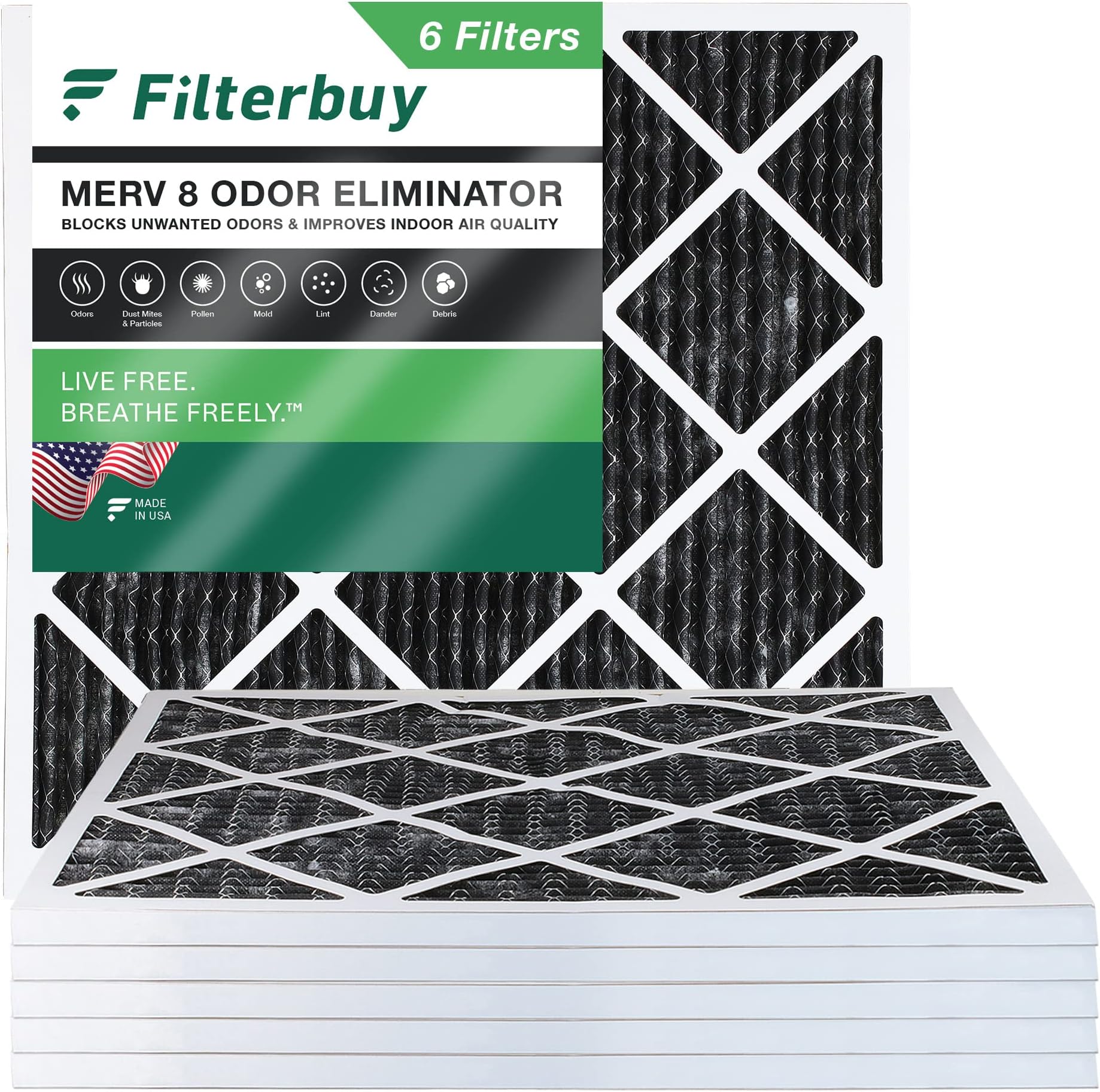 Filter King 20x20x1 Air Filter | 4-PACK | Carbon MERV 8 HVAC Pleated A ...