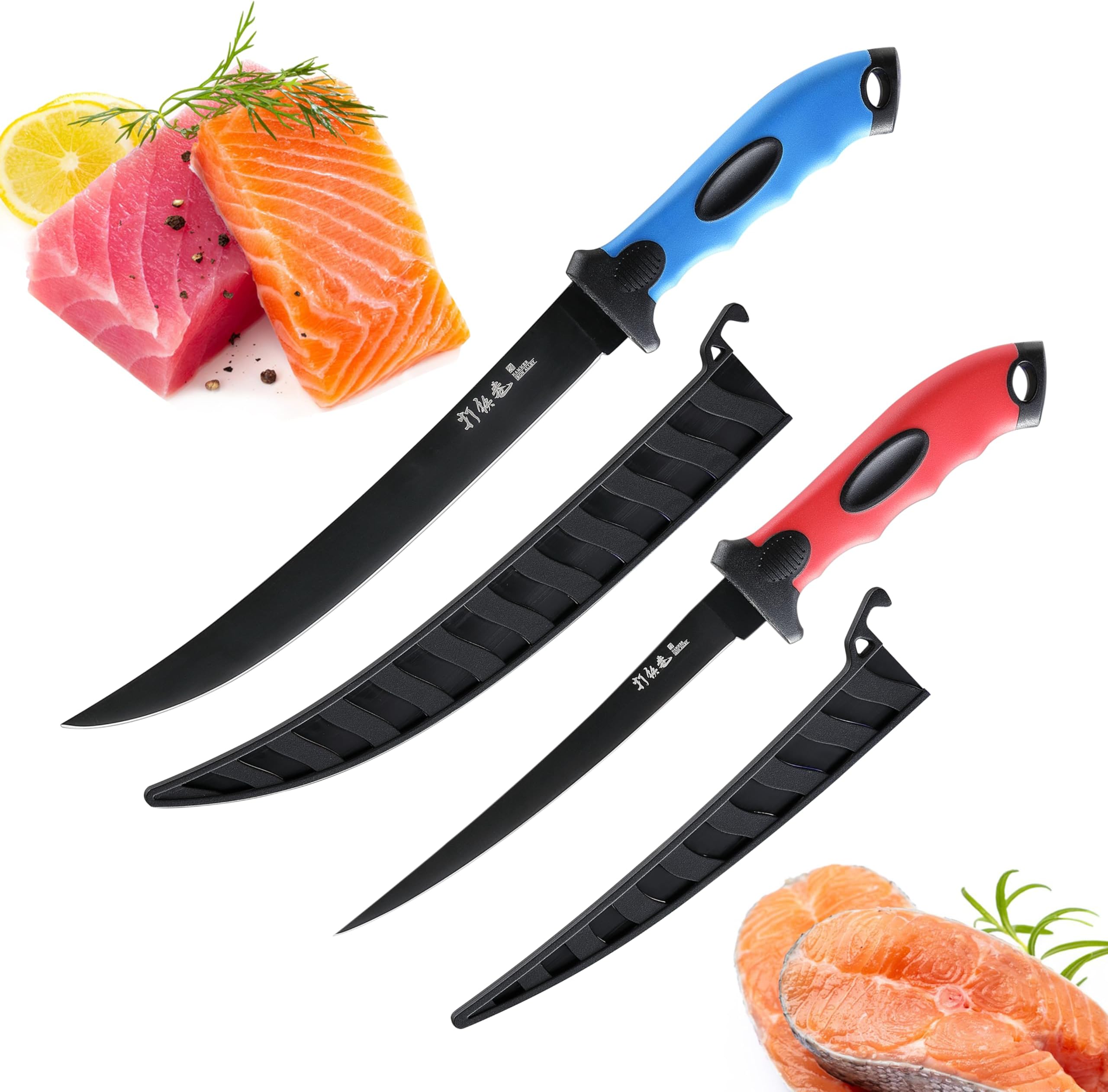 Amazon.com: Sidomma 2 pcs Fishing Fillet Knife Set Stainless Steel 6.5 ...