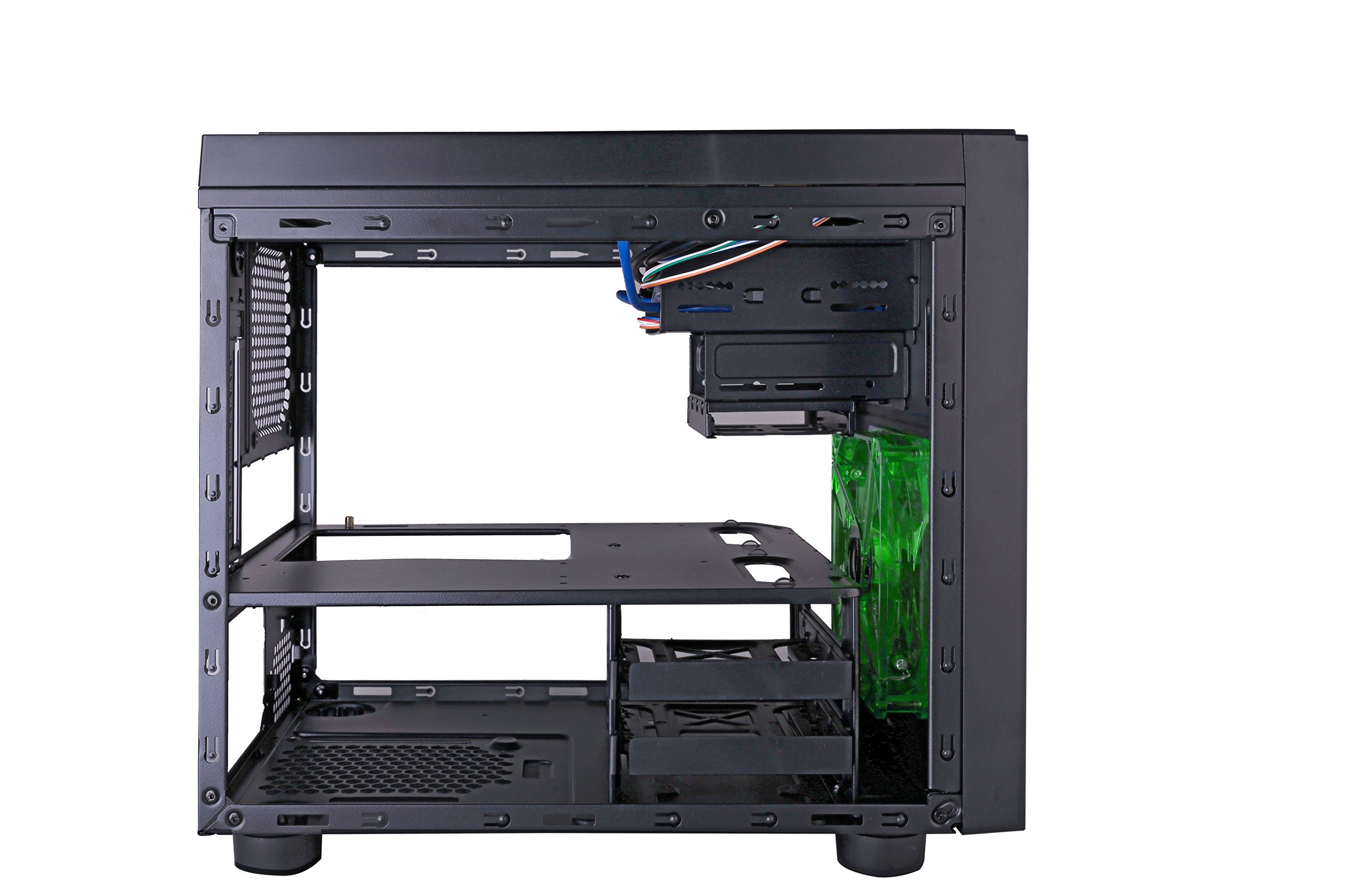 APEVIA X-QPACK3-GN Micro ATX Cube Gaming/HTPC Case, Supports Video Card ...