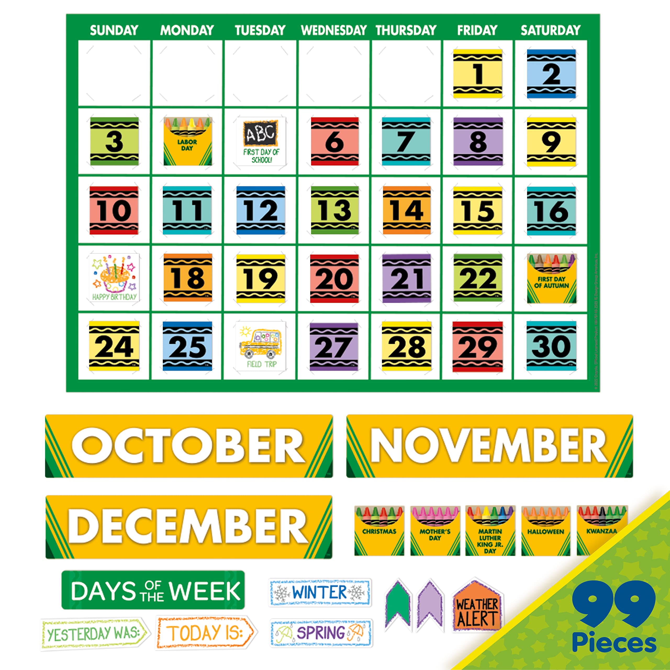 Snapklik.com : Eureka Crayola Colors And Shapes Classroom Calendar ...