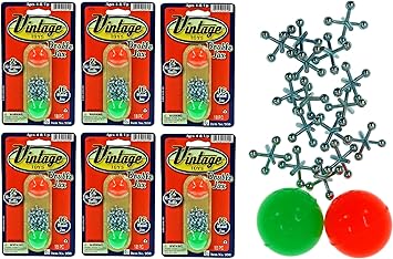 Amazon.com: JA-RU Metal Jacks Game with 2 Bouncy Balls (6 Pack ...