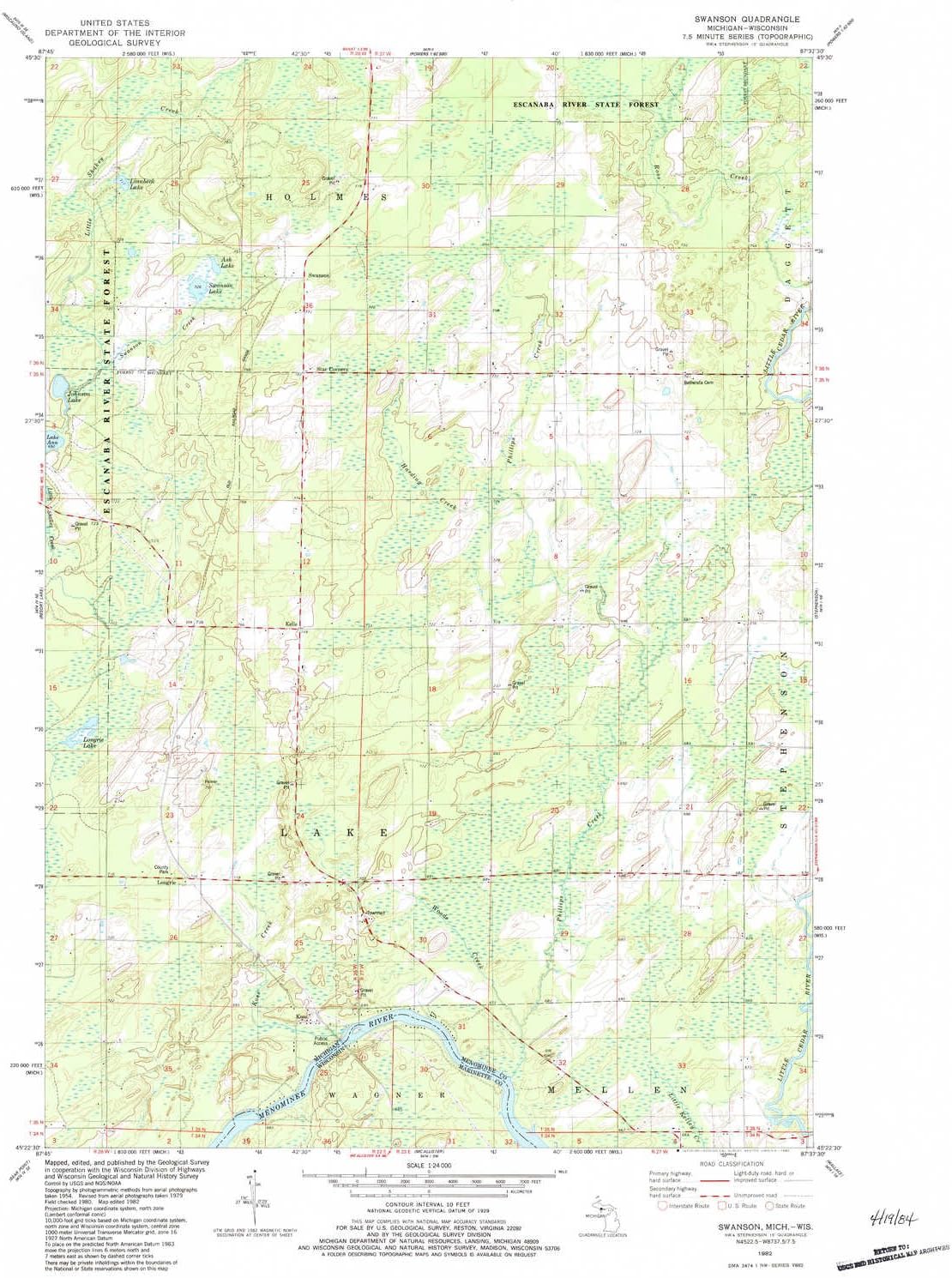 Amazon.com : YellowMaps Swanson MI topo map, 1:24000 Scale, 7.5 X 7.5 ...