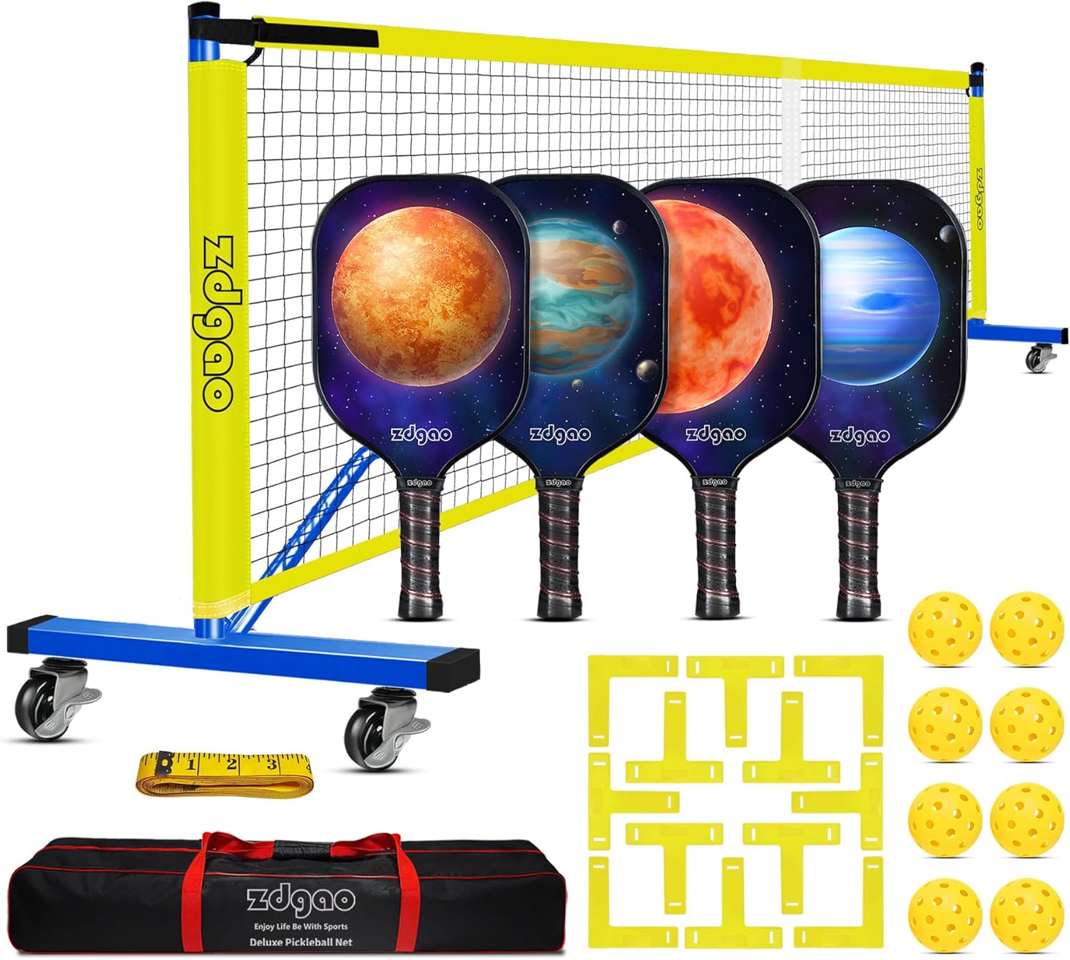 Pickleball Net Set - Pickleball net on Wheels for Driveway, Pickleball ...