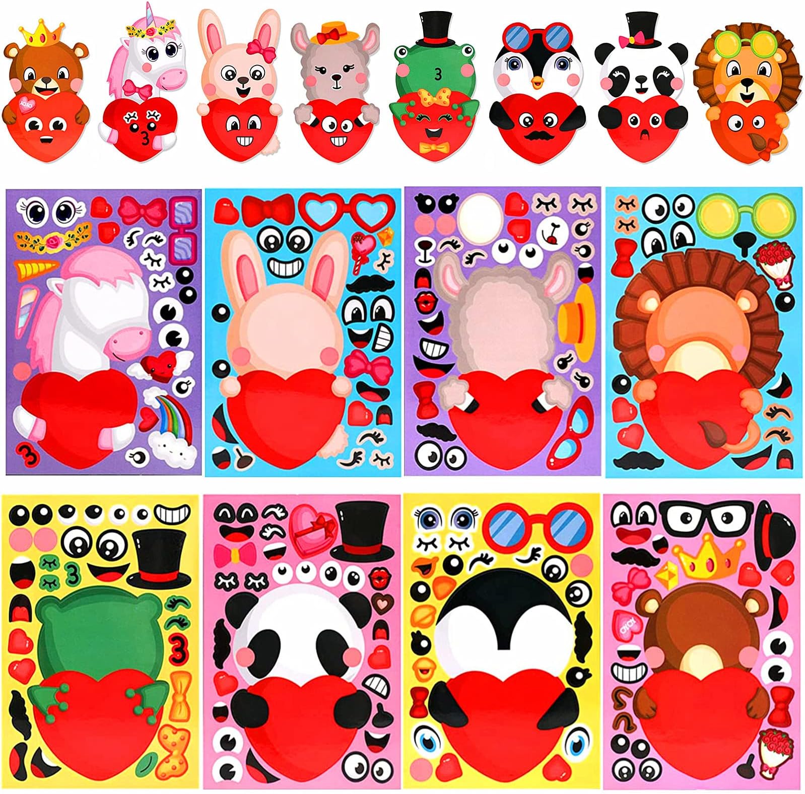 Amazon.com: 100 Pcs Valentine Stickers Valentine's Day Make Your Own ...