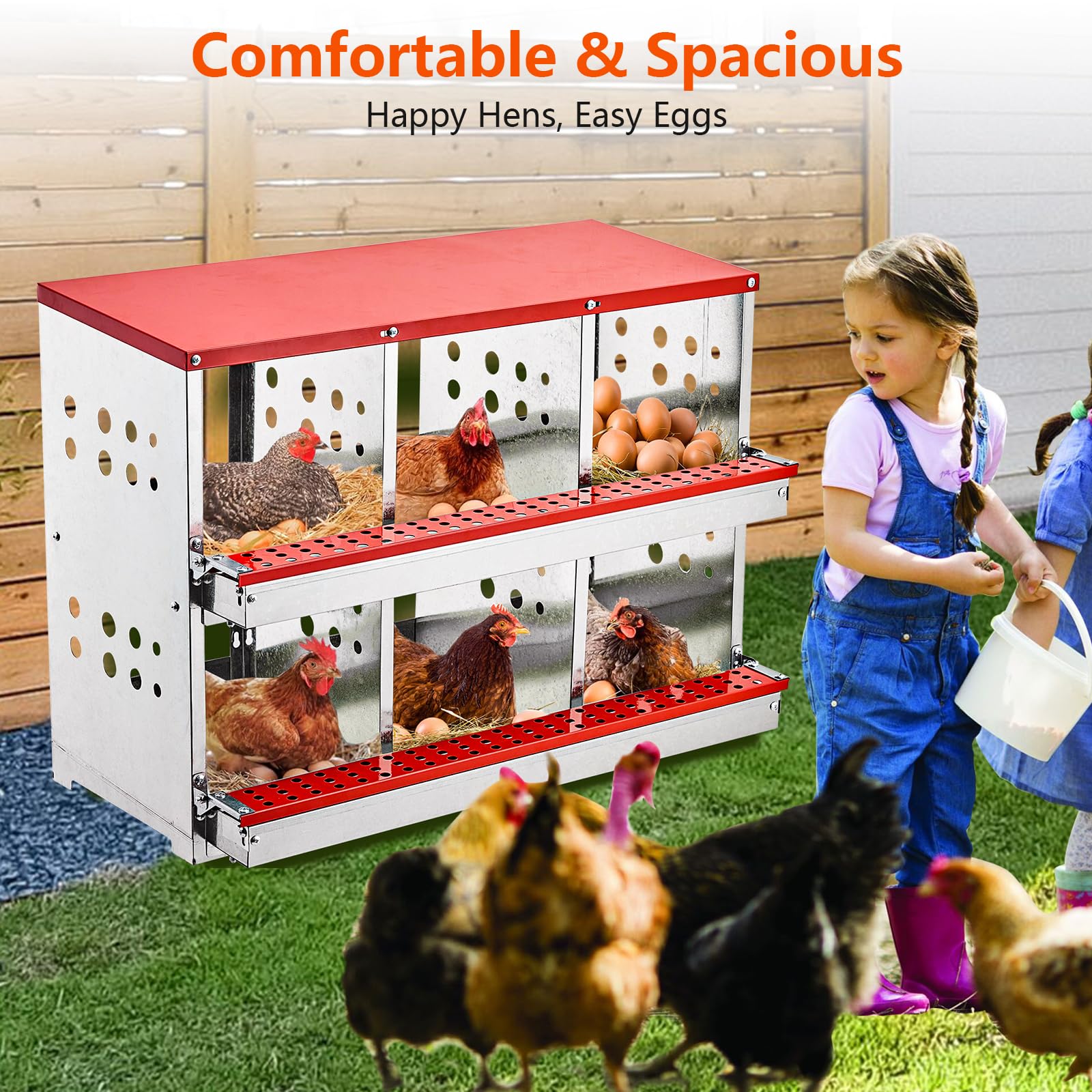 Snapklik.com : Chicken Nesting Boxes, 6-Hole Metal Chicken Nests Boxes ...