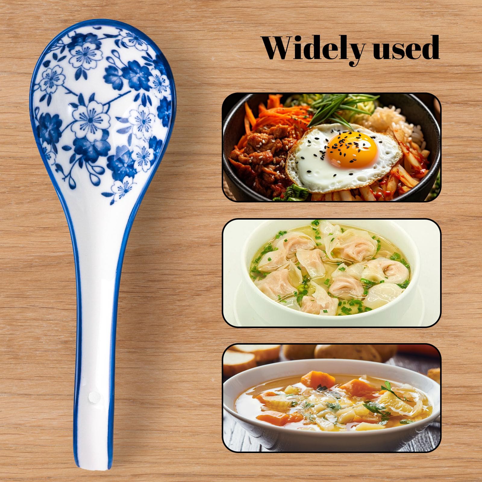 Snapklik.com : HAKSEN Asian Soup Spoon, Japanese Ramen Spoons