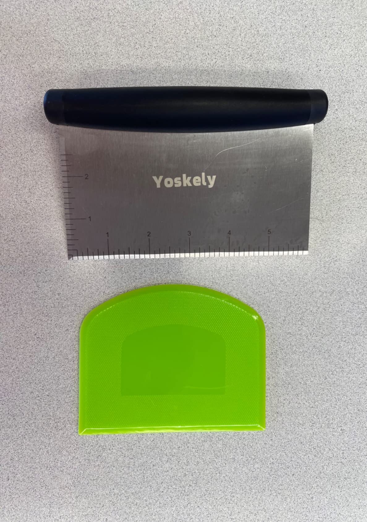 Dough Scraper Set of (1+1), Stainless Steel Bench Scraper Chopper with ...