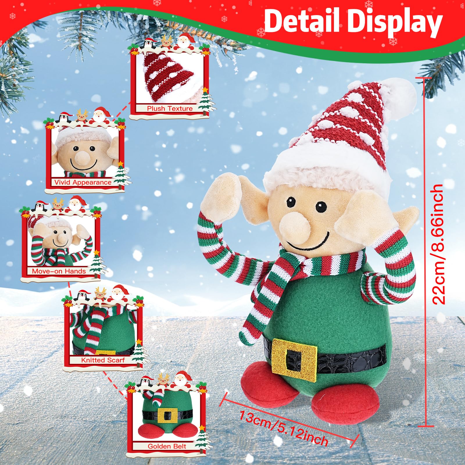 Christmas Elf Plush Toy, Peek A Boo Interactive Elf Cuddly Plush Toys ...