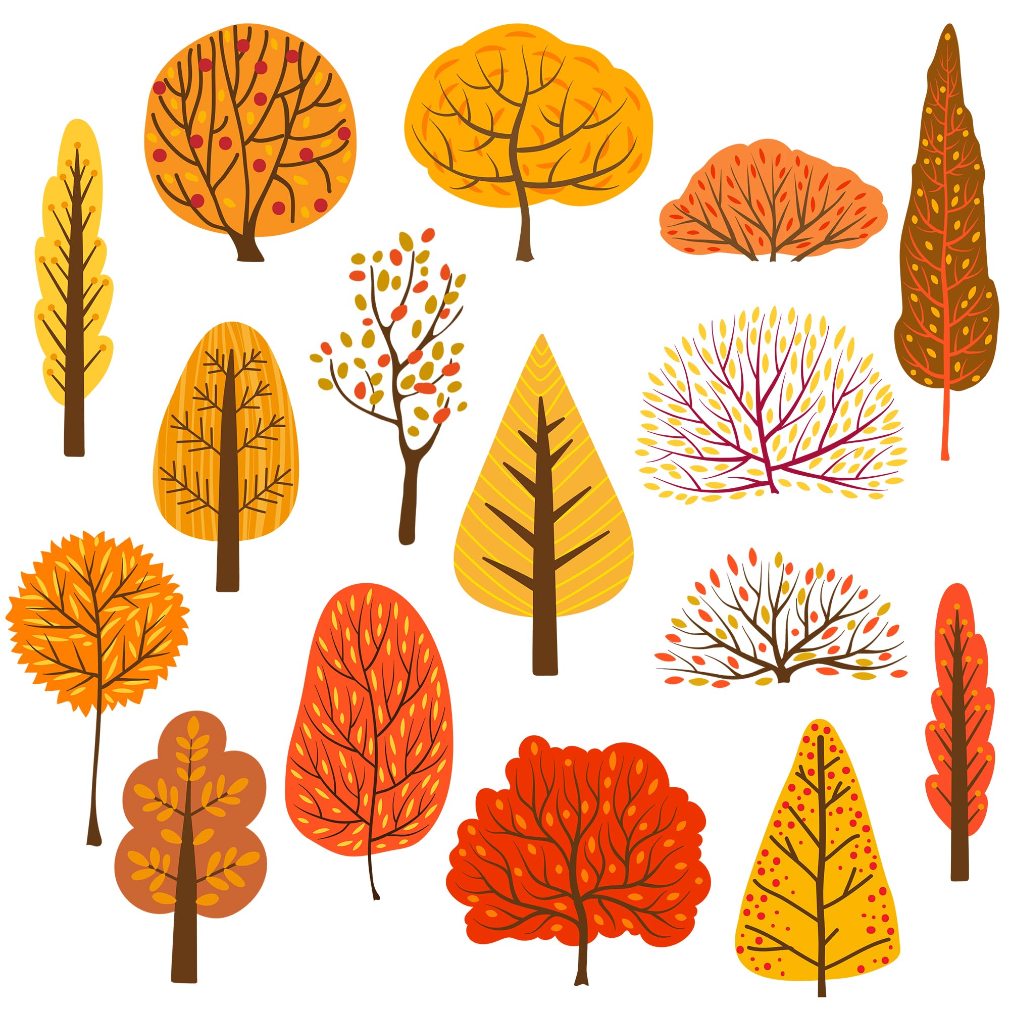 Amazon.com: Lucleag 320 PCS Fall Tree Stickers for Kids, Multi Styles ...