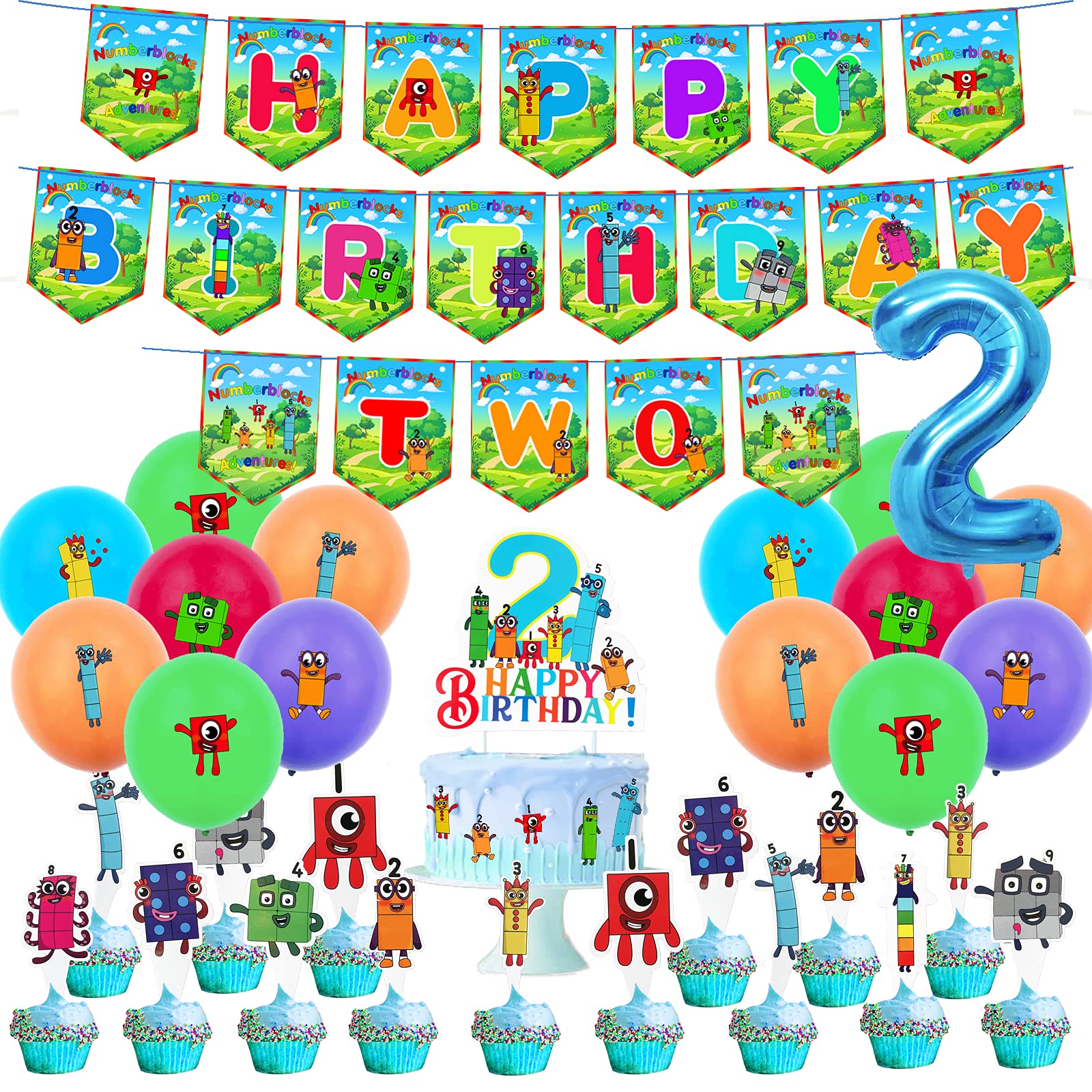 Numberblocks Birthday Party Numberblocks Theme 2nd Birthday Decorations ...