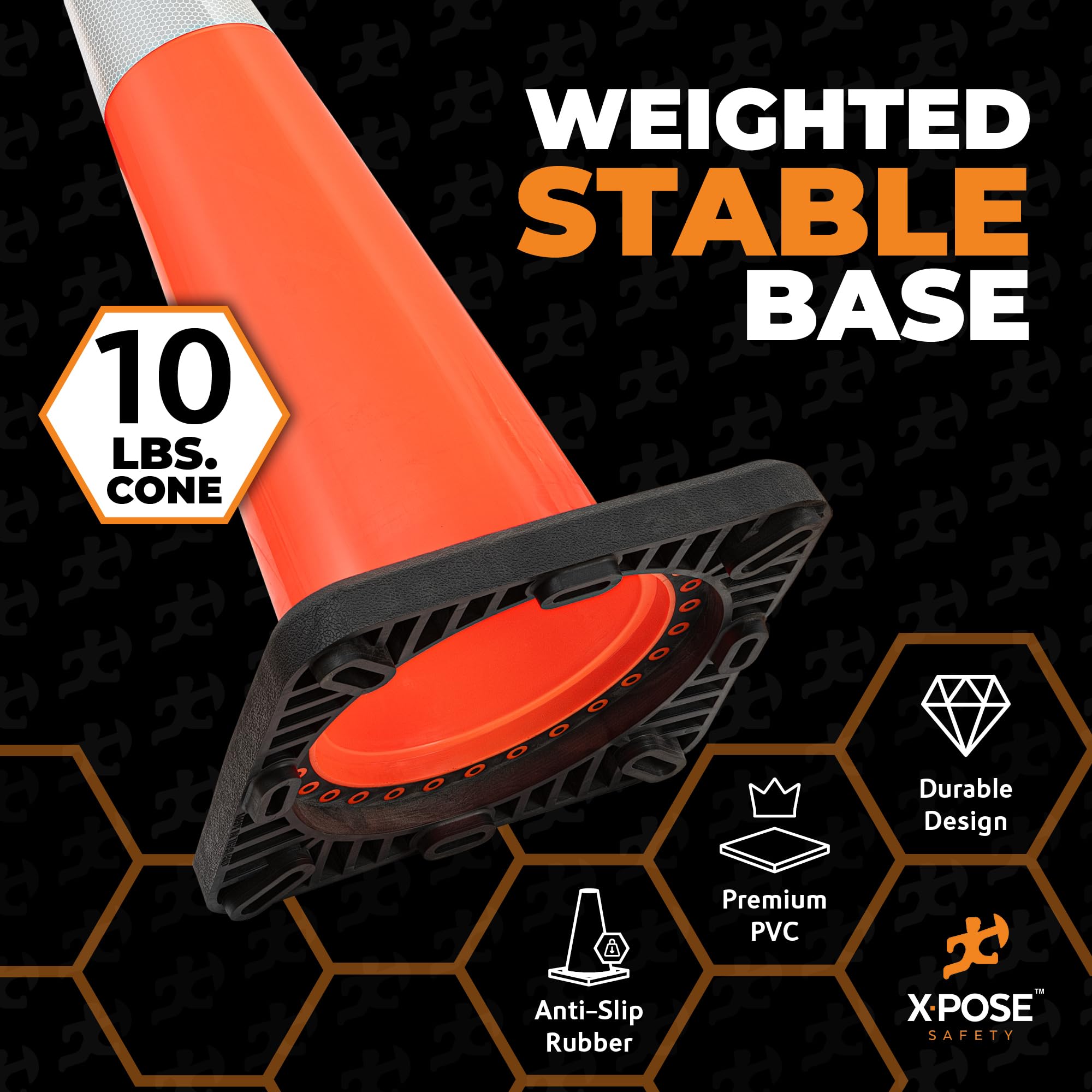 Snapklik.com : Xpose Safety 36 Inch Orange Slim Line Traffic Cones