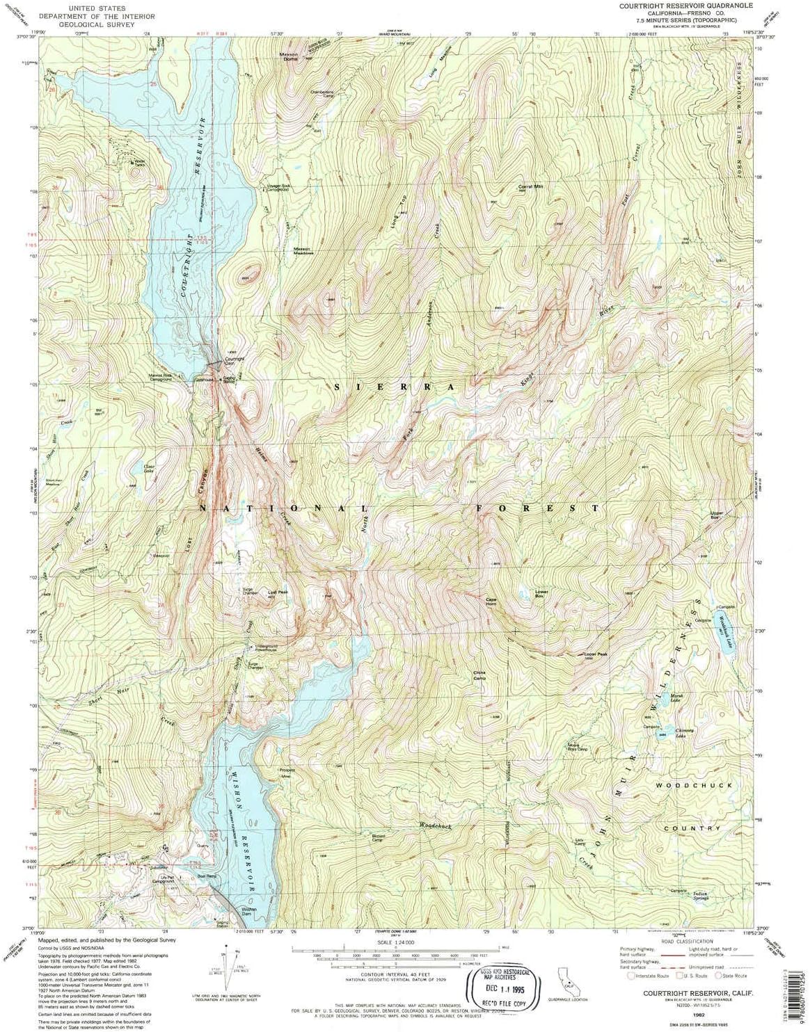 Amazon.com : YellowMaps Courtright Reservoir CA topo map, 1:24000 Scale ...