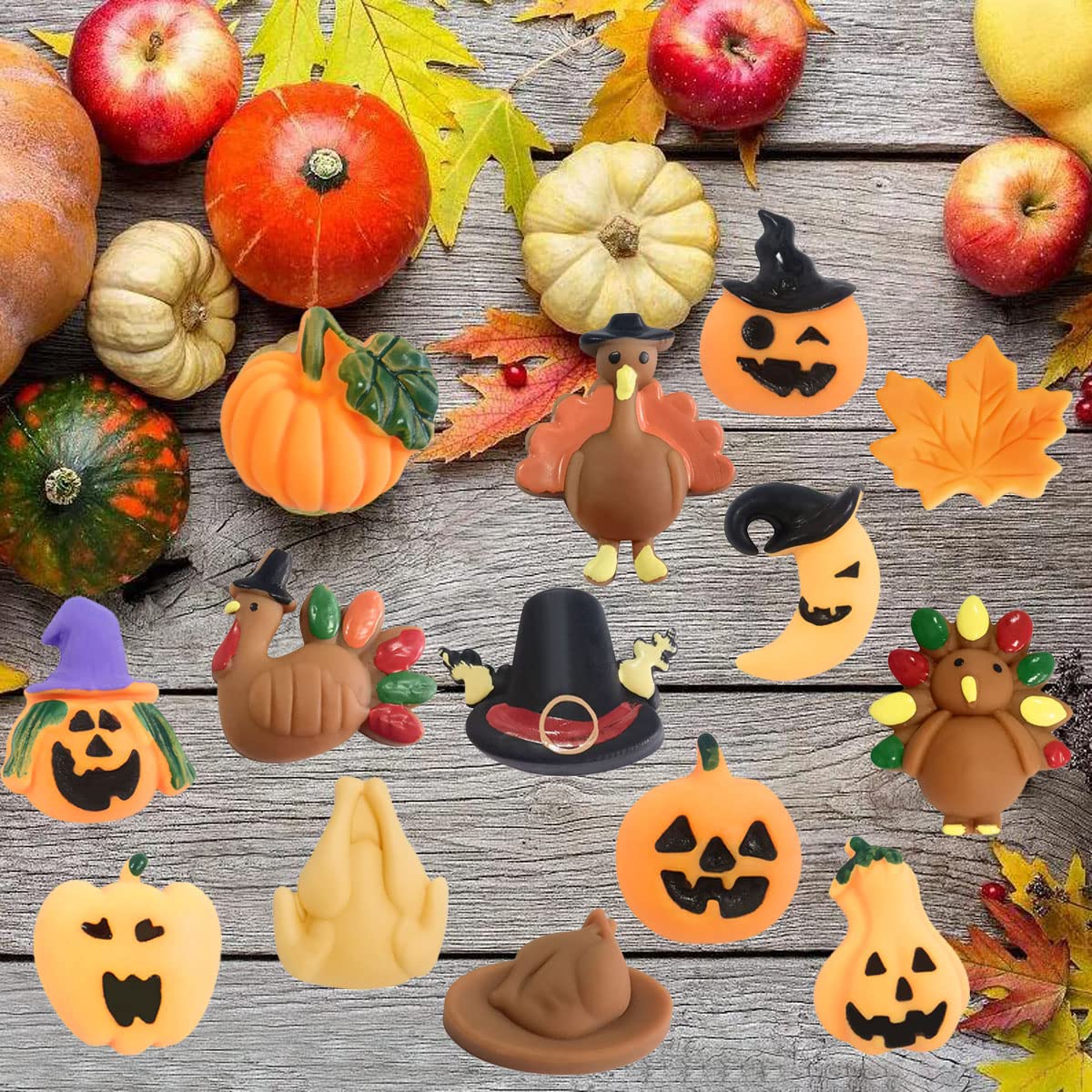 60 Pcs Thanksgiving Day Mochi Squishy Toys,Mini Cute Squeeze Toy Stress ...