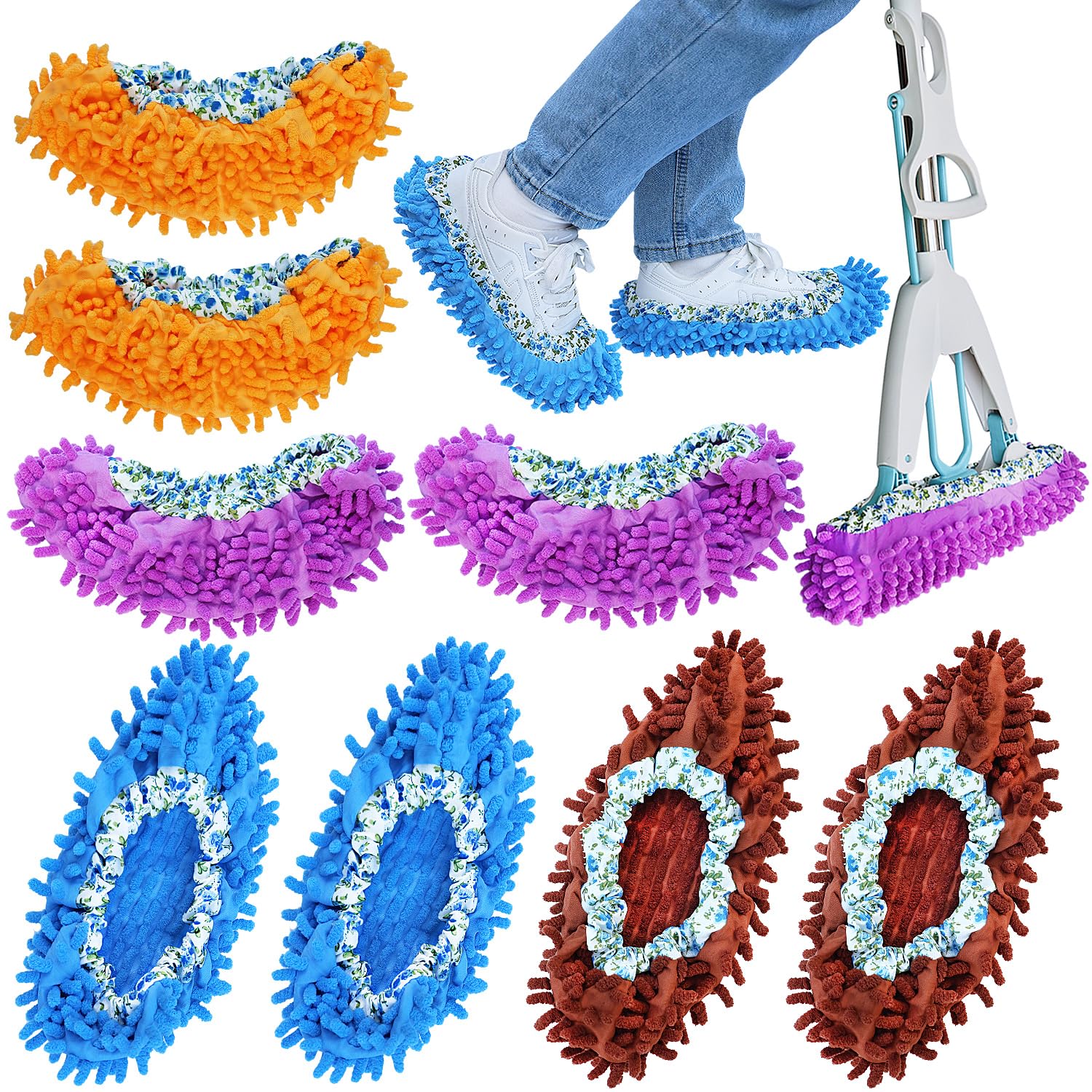 Amazon.com: Mop Slippers Shoes Cover Duster - Microfiber Mopping ...