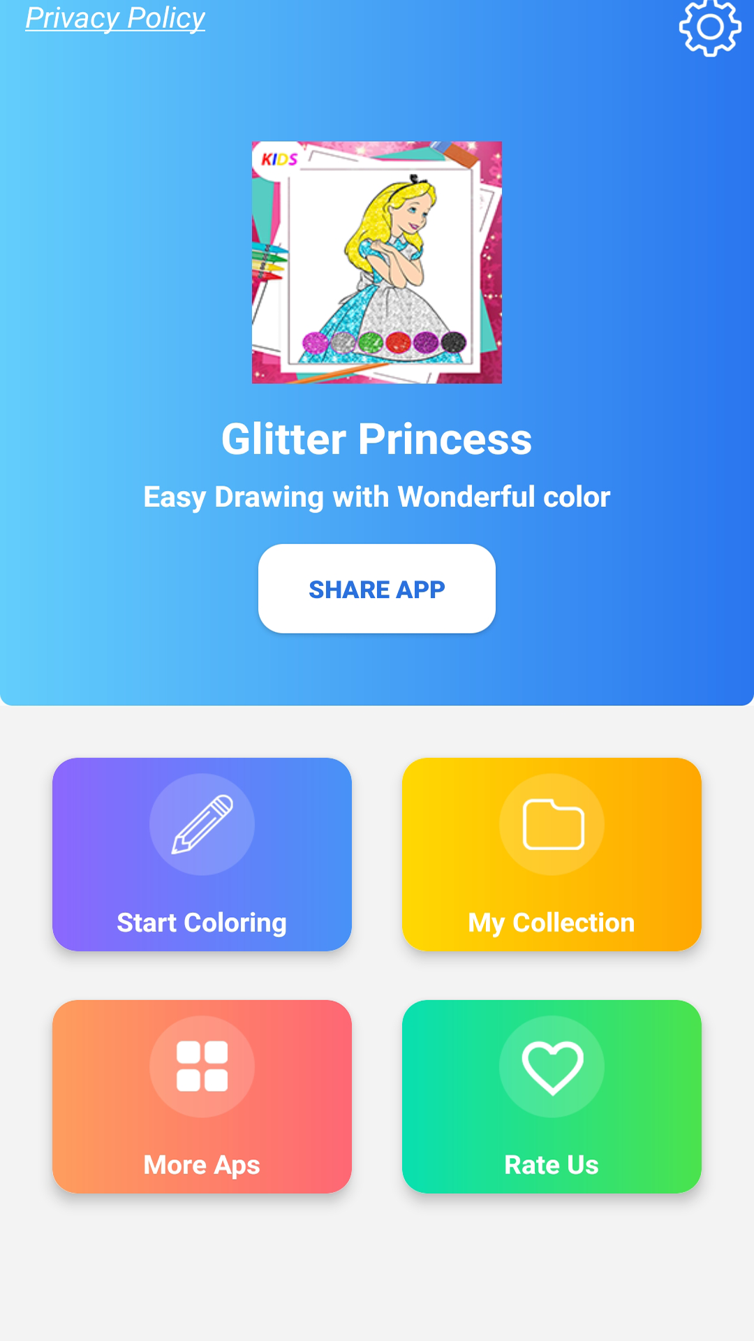 glitter coloring game for Princess drawing pages - App on Amazon Appstore