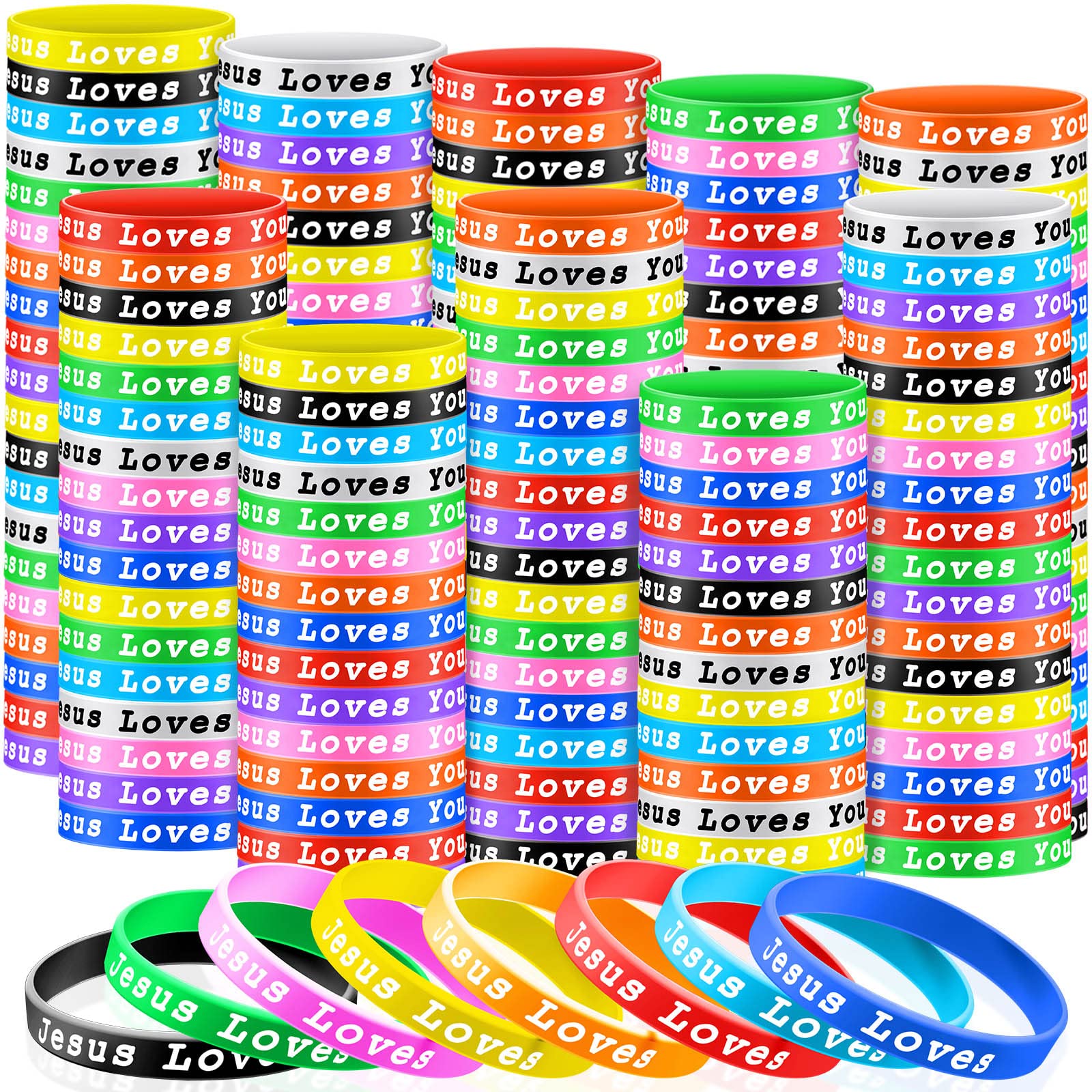 Snapklik.com : Skylety Jesus Loves You Silicone Wristbands Easter ...